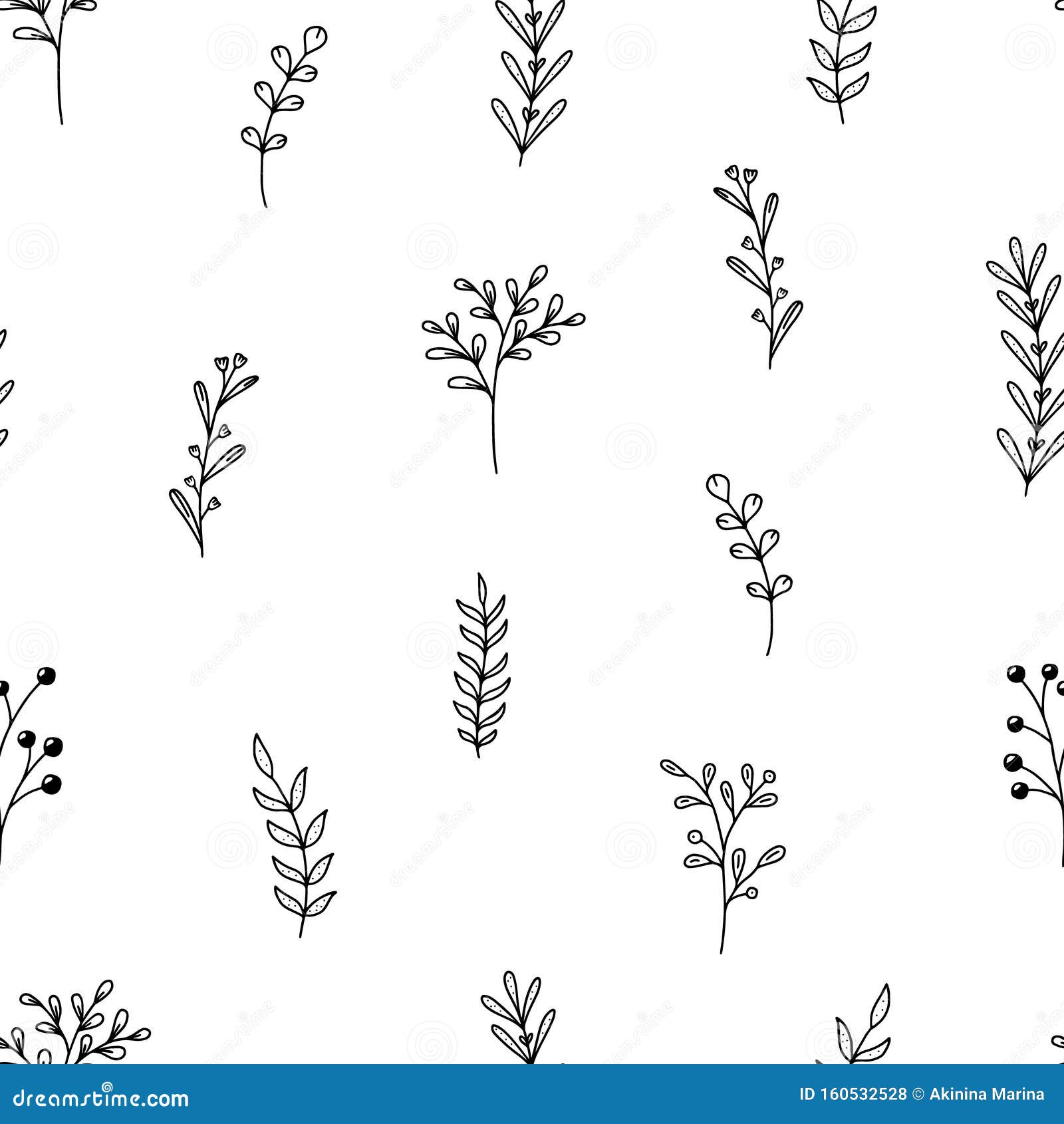 Flora Seamless Pattern Doodle Style Stock Vector - Illustration of ...