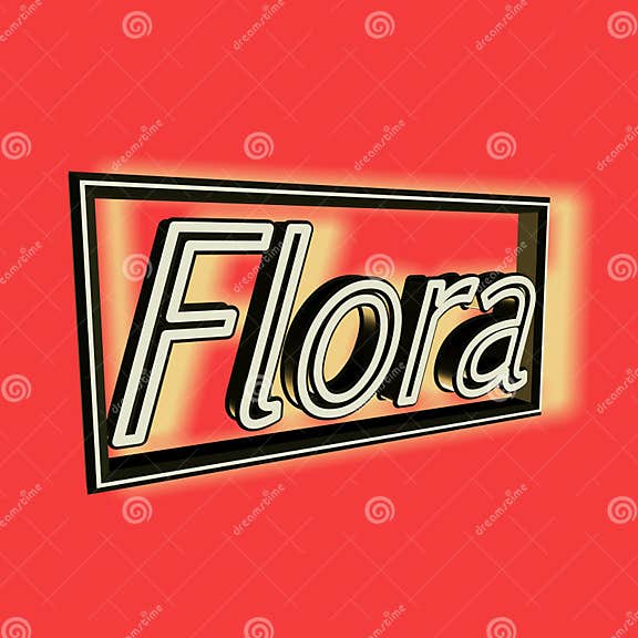 "Flora" - Word, Lettering or Text As 3D Illustration, 3D Rendering ...