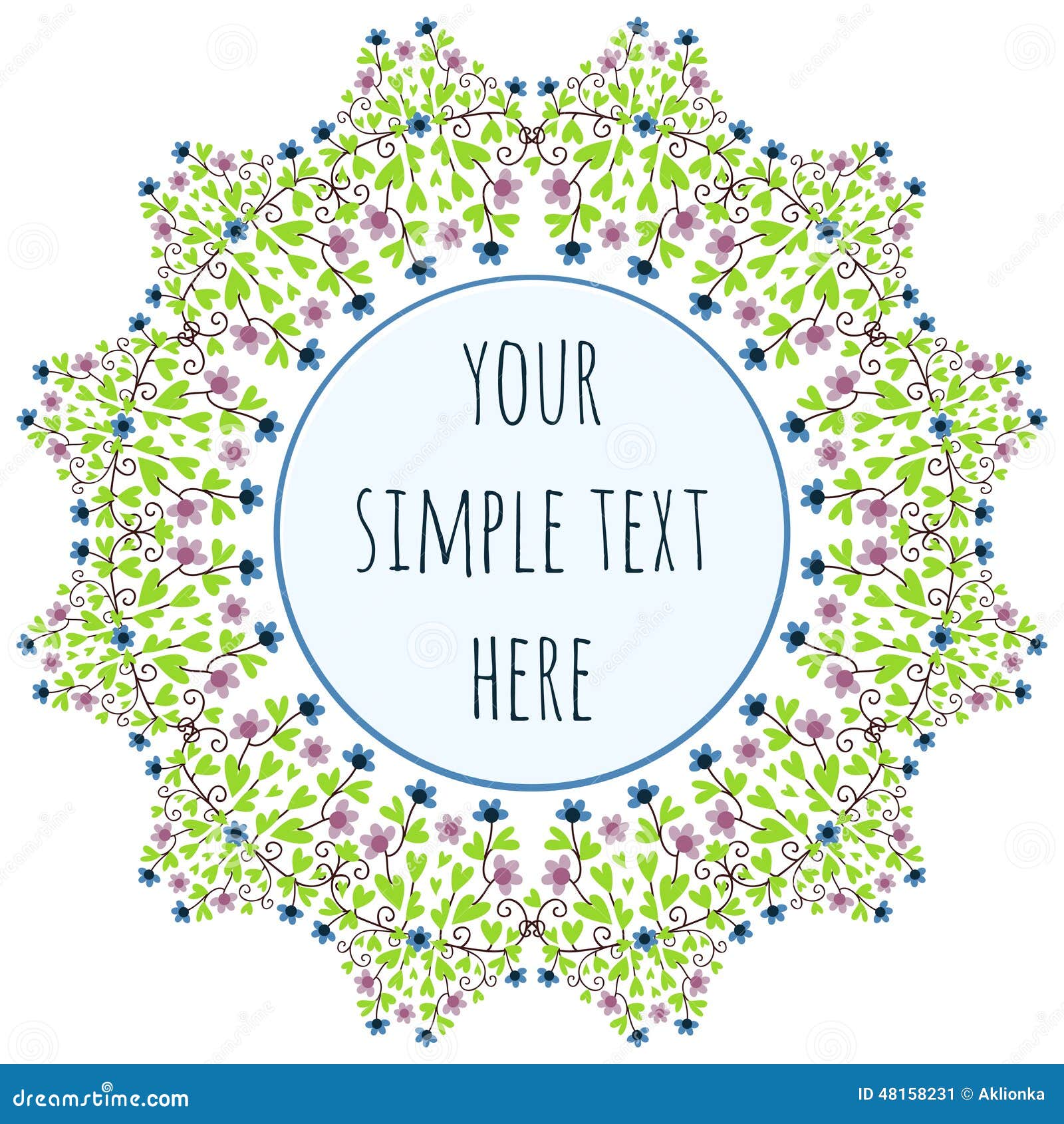 Floral Abstract Circular Pattern Stock Vector - Illustration of botany ...