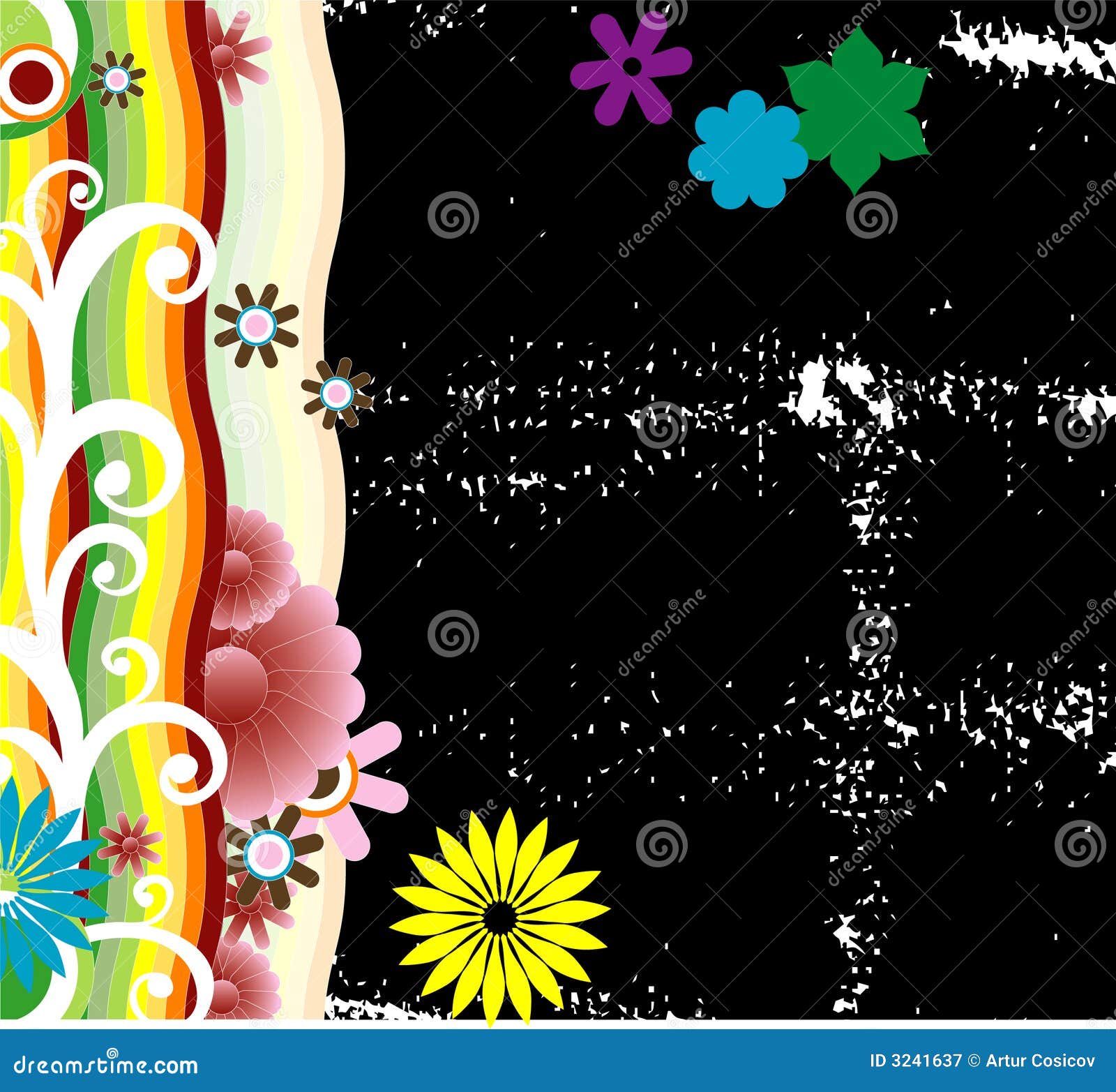 Floral abstract design stock vector. Illustration of paint - 3241637