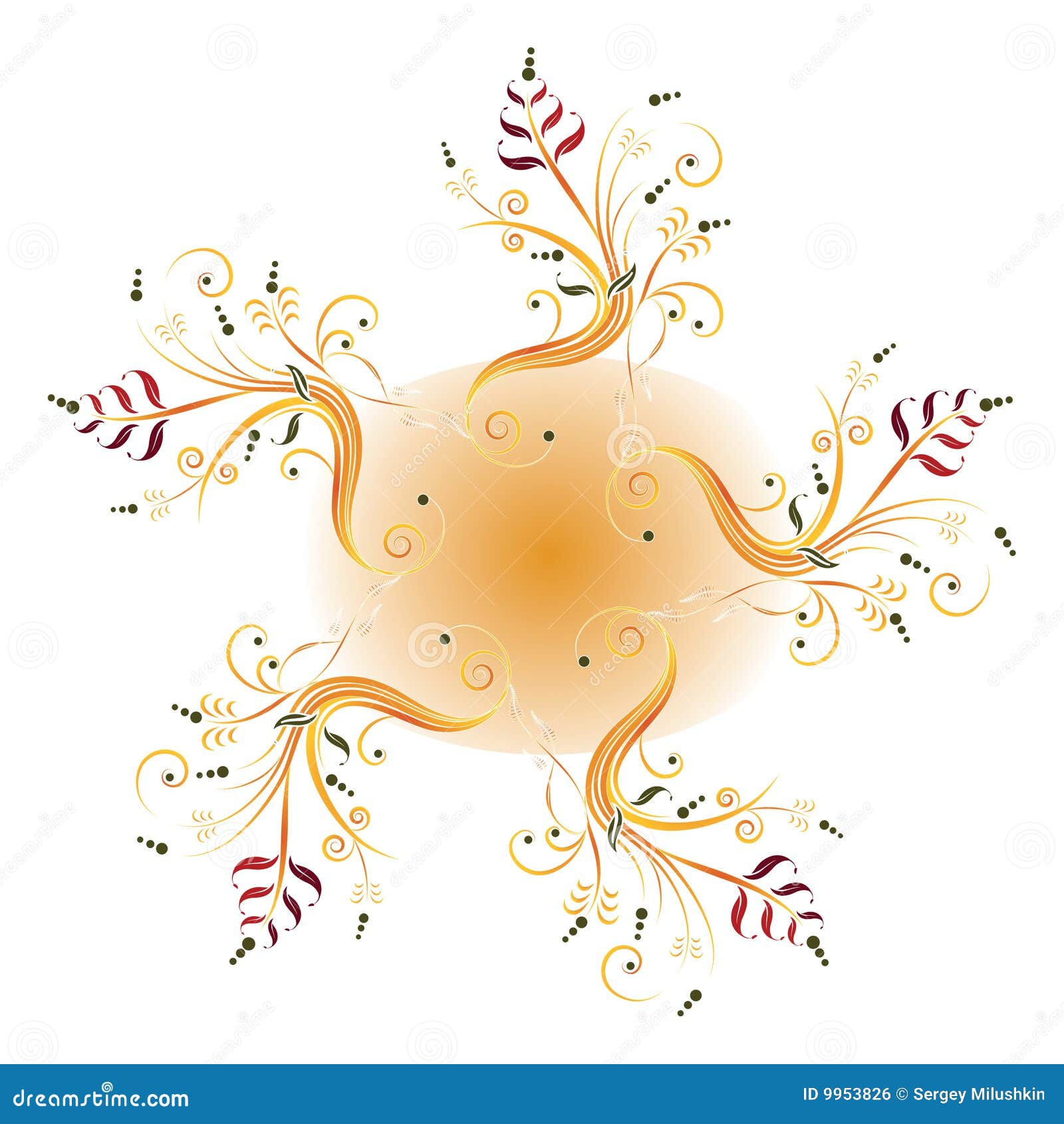 Floral Abstract Design Element Stock Vector - Illustration of space ...