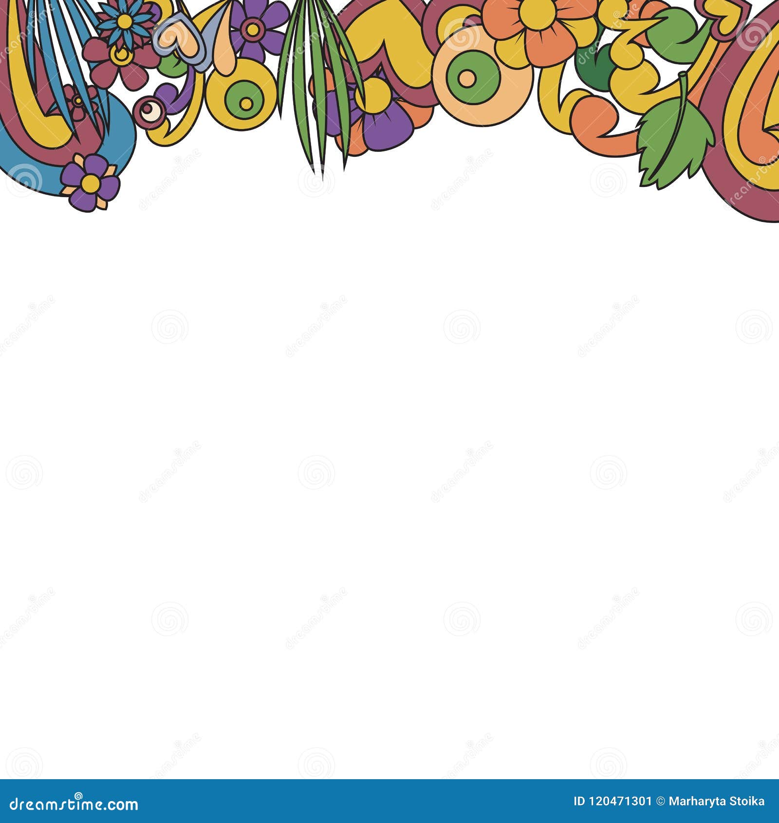 Doodle Framework With Curved Borders Vector | CartoonDealer.com #102748026