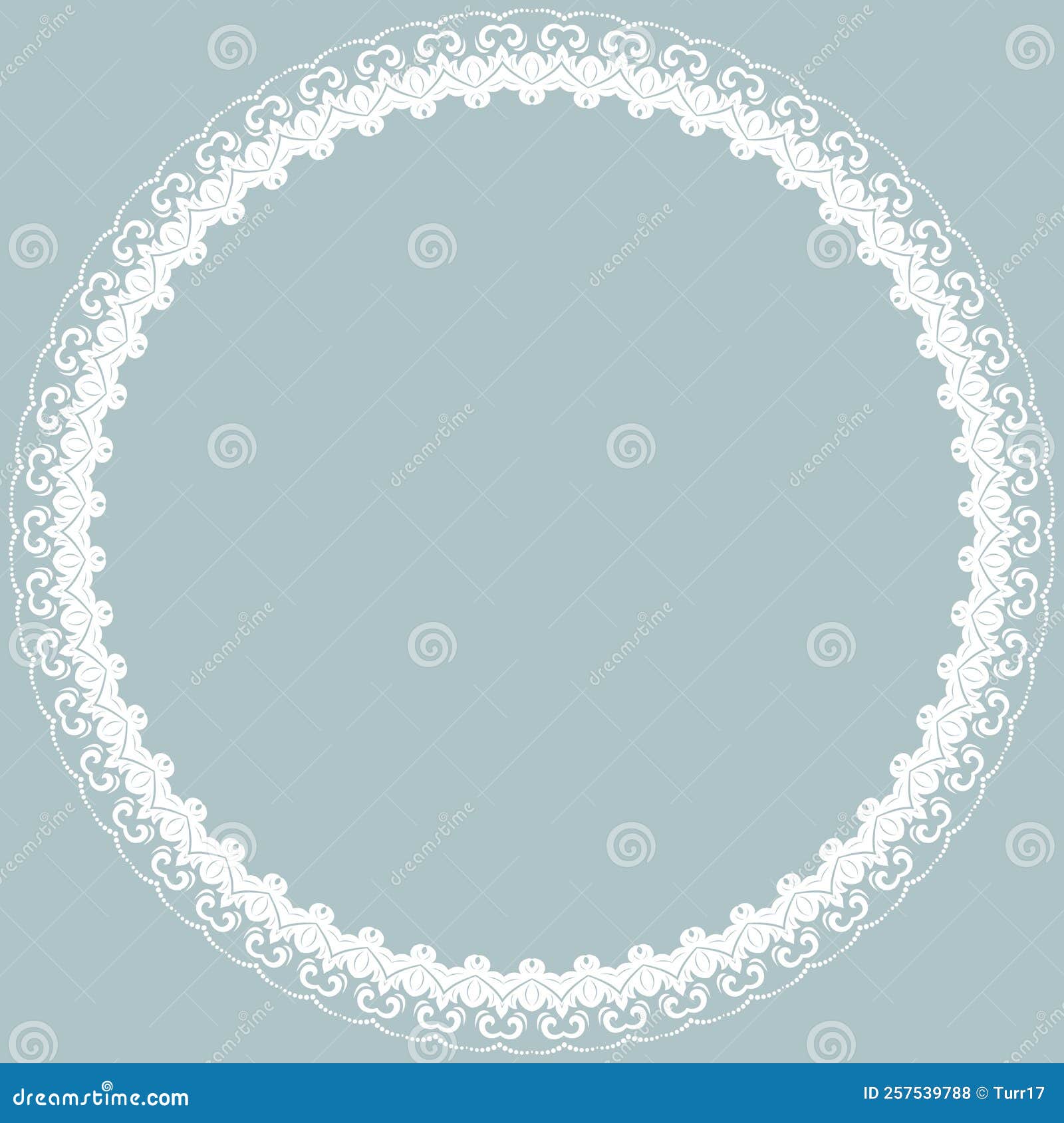 Floral Abstract Round Vector Frame with Arabesques Stock Vector - Illustration of round ...