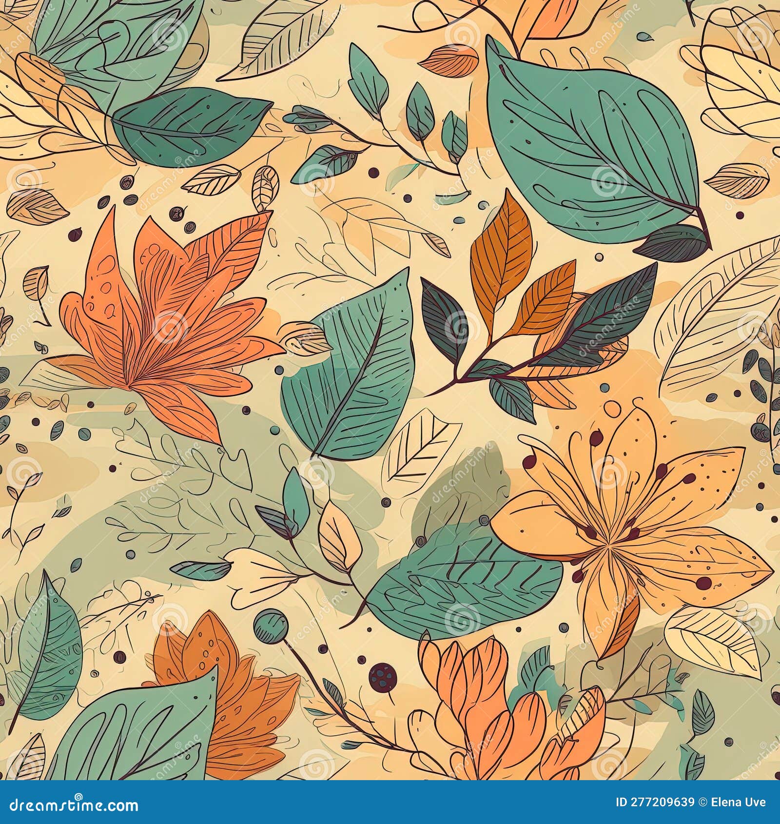 Floral Vintage Pattern Illustration Design. Stock Illustration ...