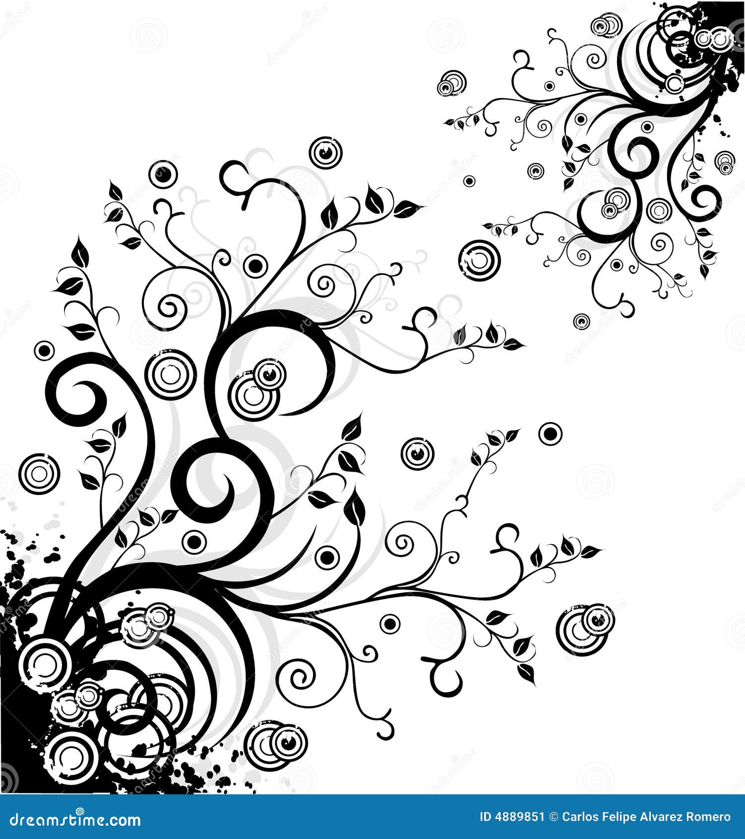 Floral abstract vector stock vector. Illustration of romantic - 4889851