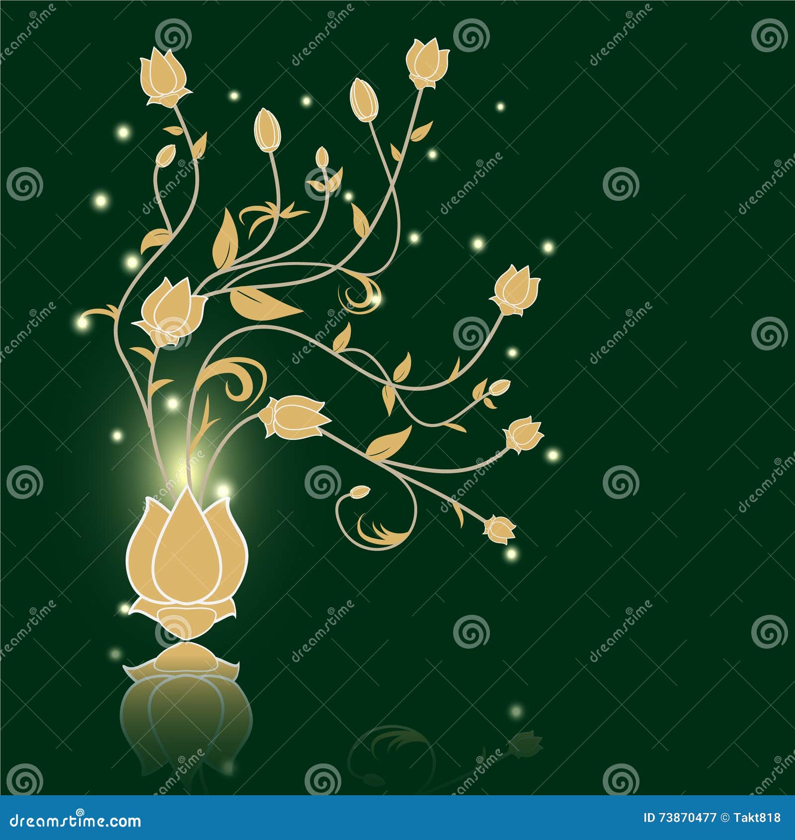 Floral Abstract Vector Green Background Stock Vector - Illustration of ...