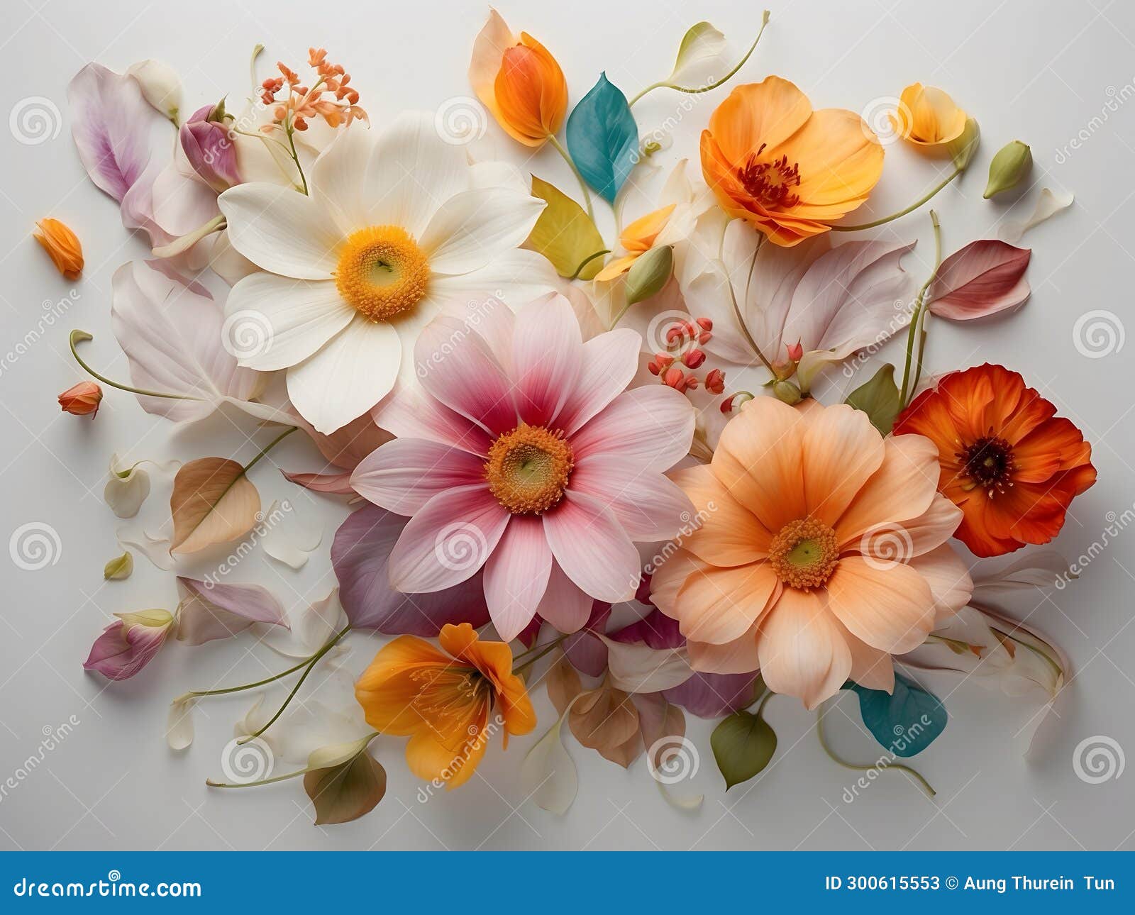 A Floral Abstract with White Background Stock Illustration ...