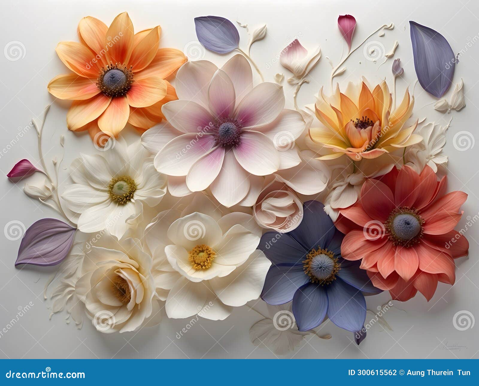 A Floral Abstract with White Background Stock Illustration ...