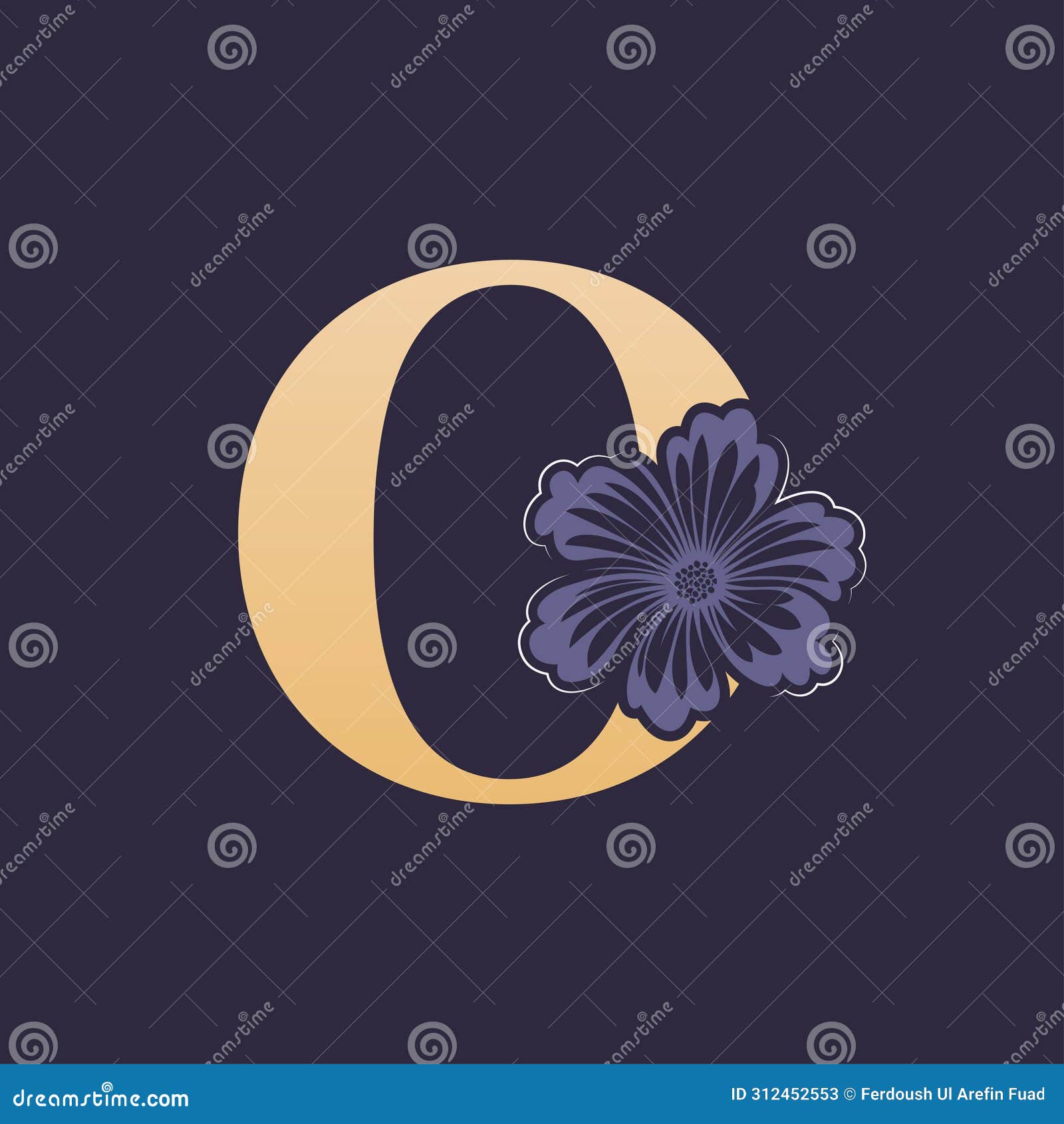 Floral Alphabet O Logo with Flower. Initial Letter O Logo Template ...