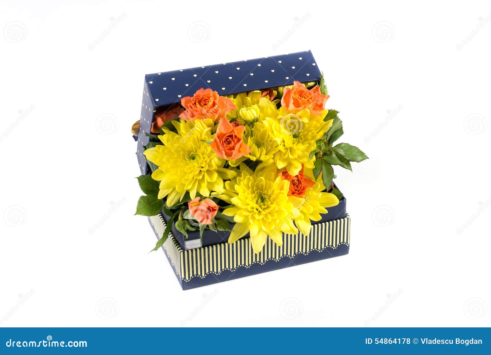 Floral arrangement in box stock photo. Image of flowers - 54864178