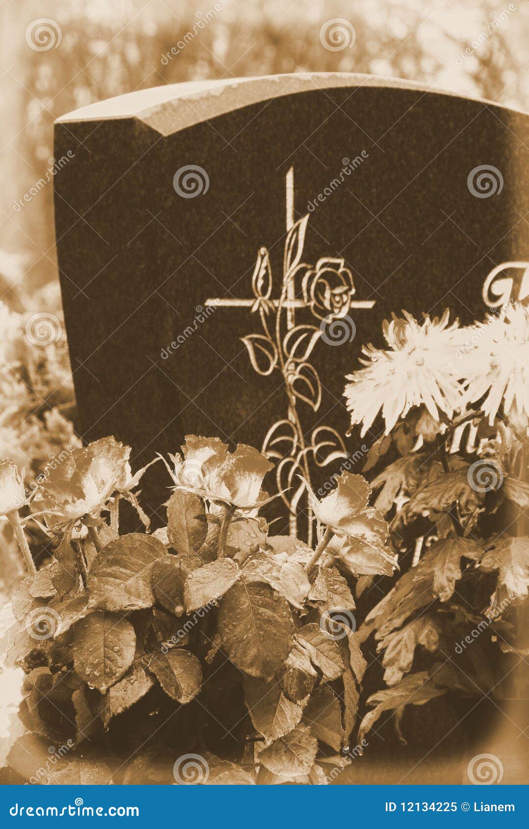 Floral Arrangement Cemetery Stock Image - Image of cross, grave: 12134225