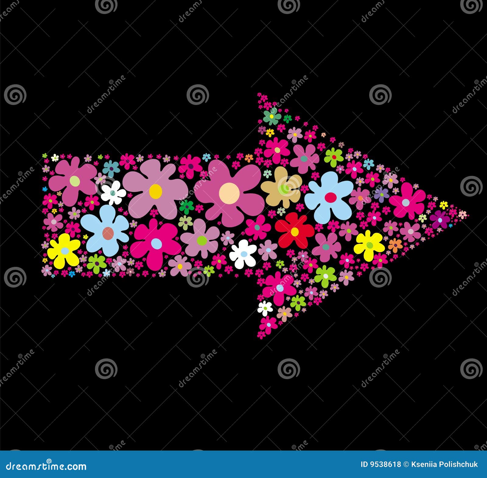 Floral arrow stock vector. Illustration of beautiful, floral - 9538618