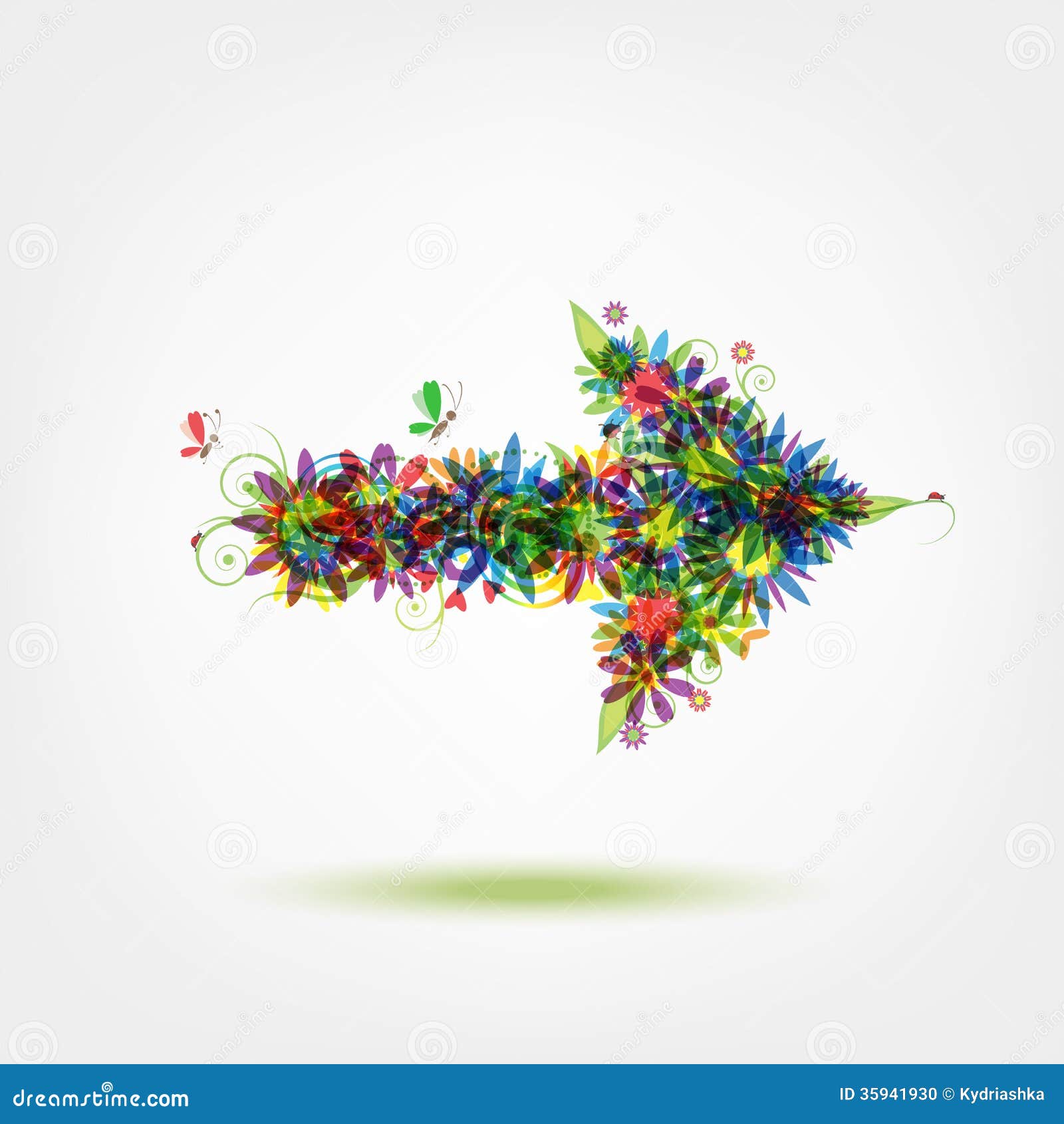 Floral Arrow for Your Design Stock Vector - Illustration of painting ...