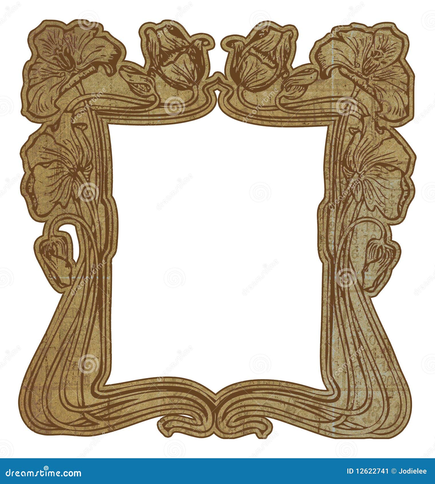 Floral Art Nouveau Style Border Frame Stock Image | CartoonDealer.com ...