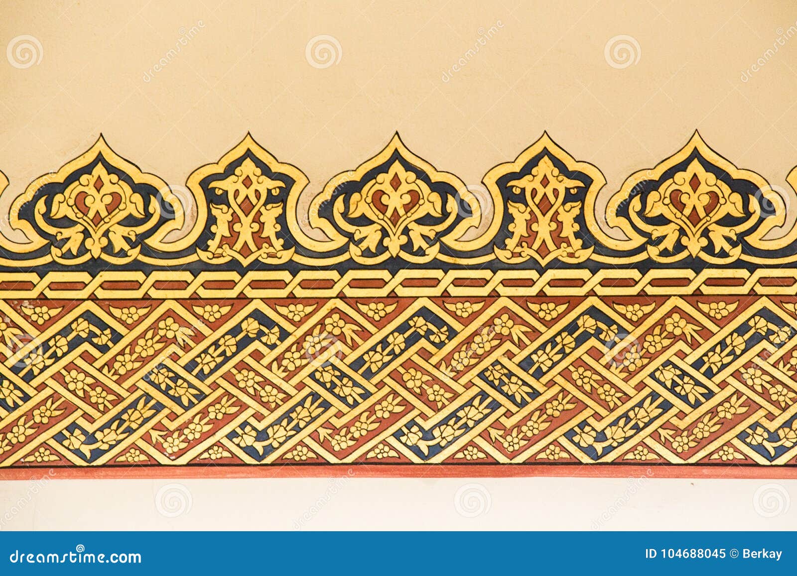 Floral Art Pattern Example of Ottoman Time Stock Image - Image of ...
