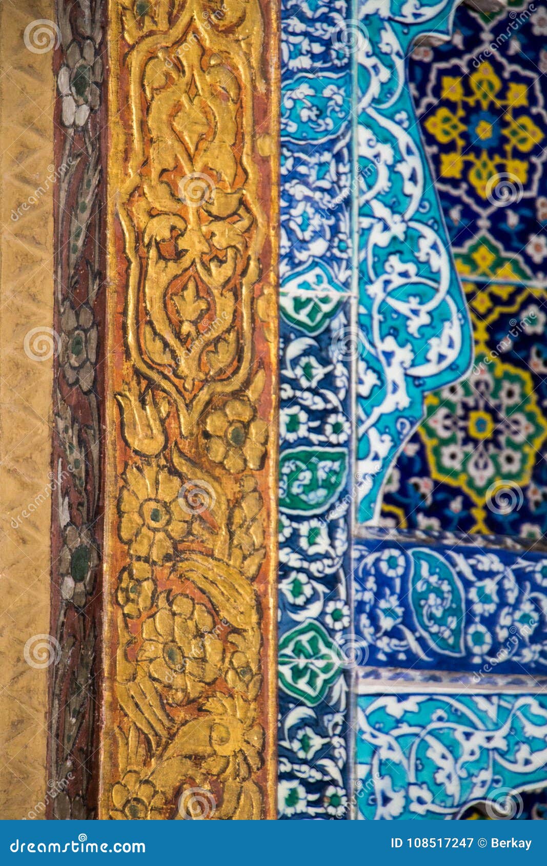 Floral Art Pattern Example of the Ottoman Time Stock Image - Image of ...