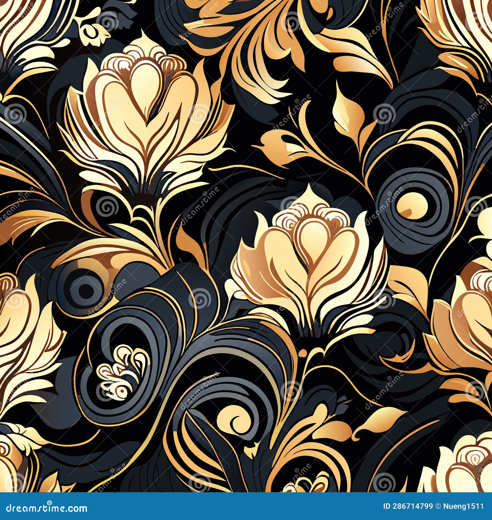 Floral Arts Pattern Design Seamless Illustion Background_021 Stock ...