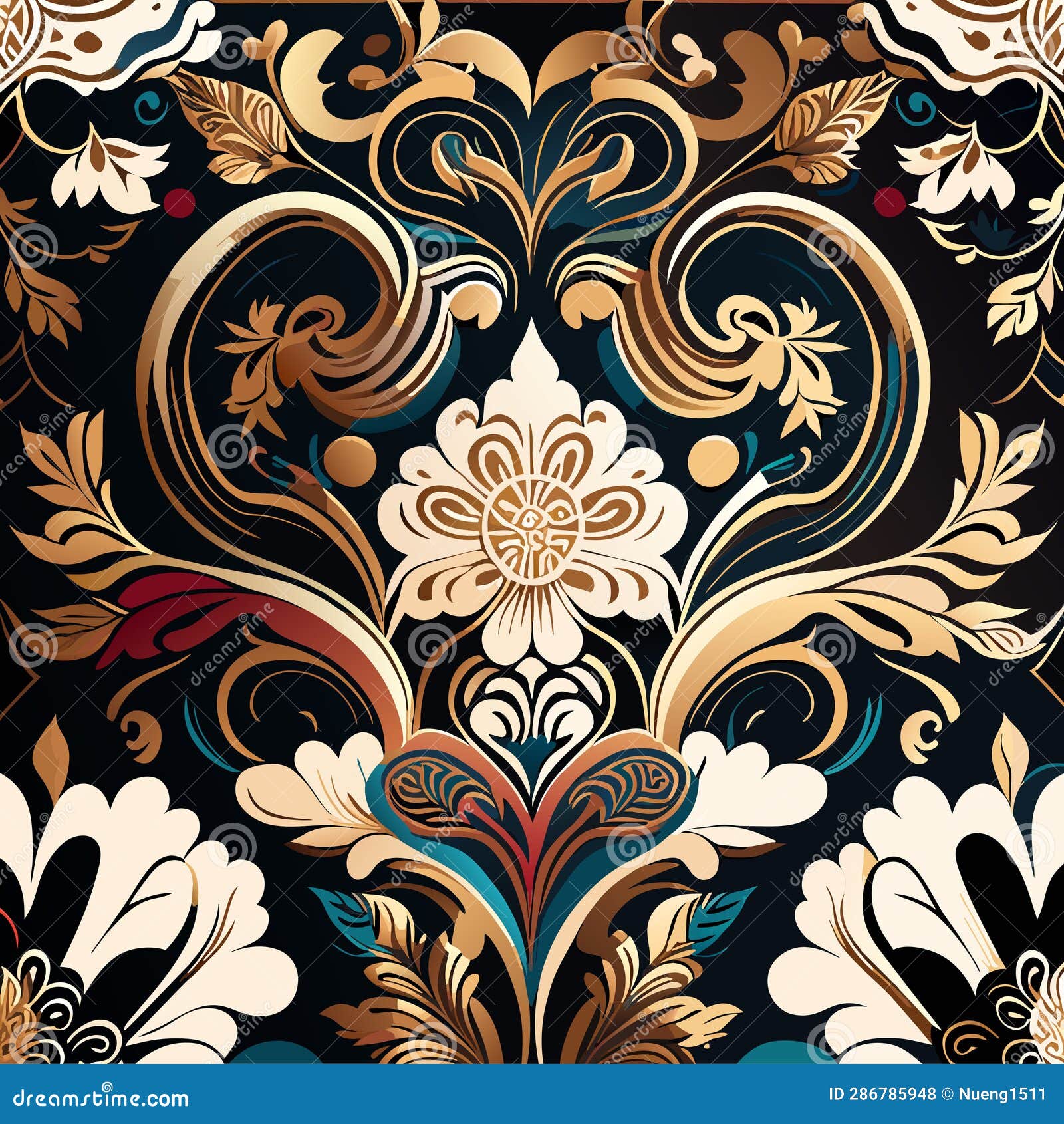 Floral Arts Pattern Design Seamless Illustion Background_080 Stock ...