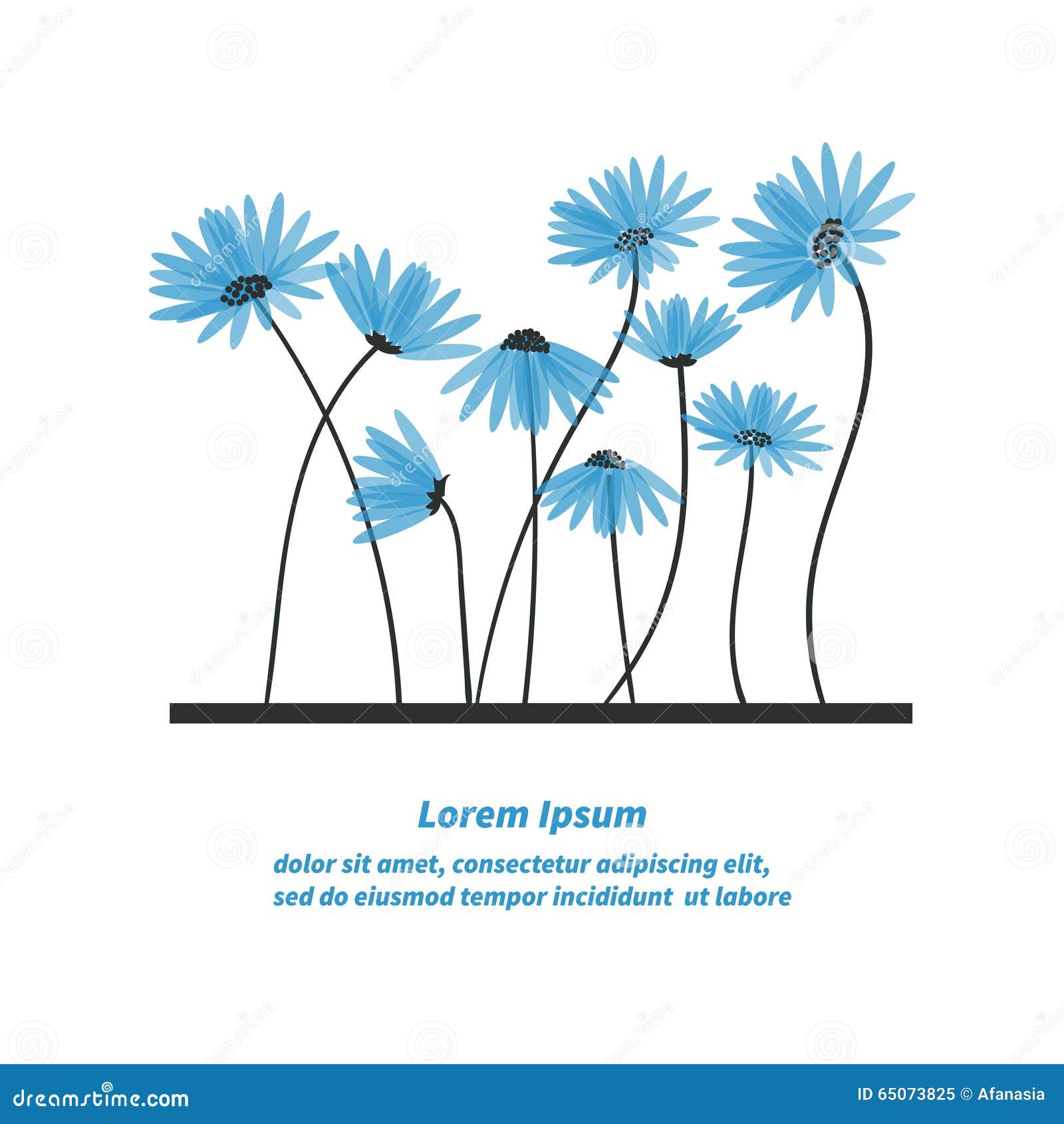 Floral Background. Abstract Blue Flowers Stock Vector - Illustration of ...