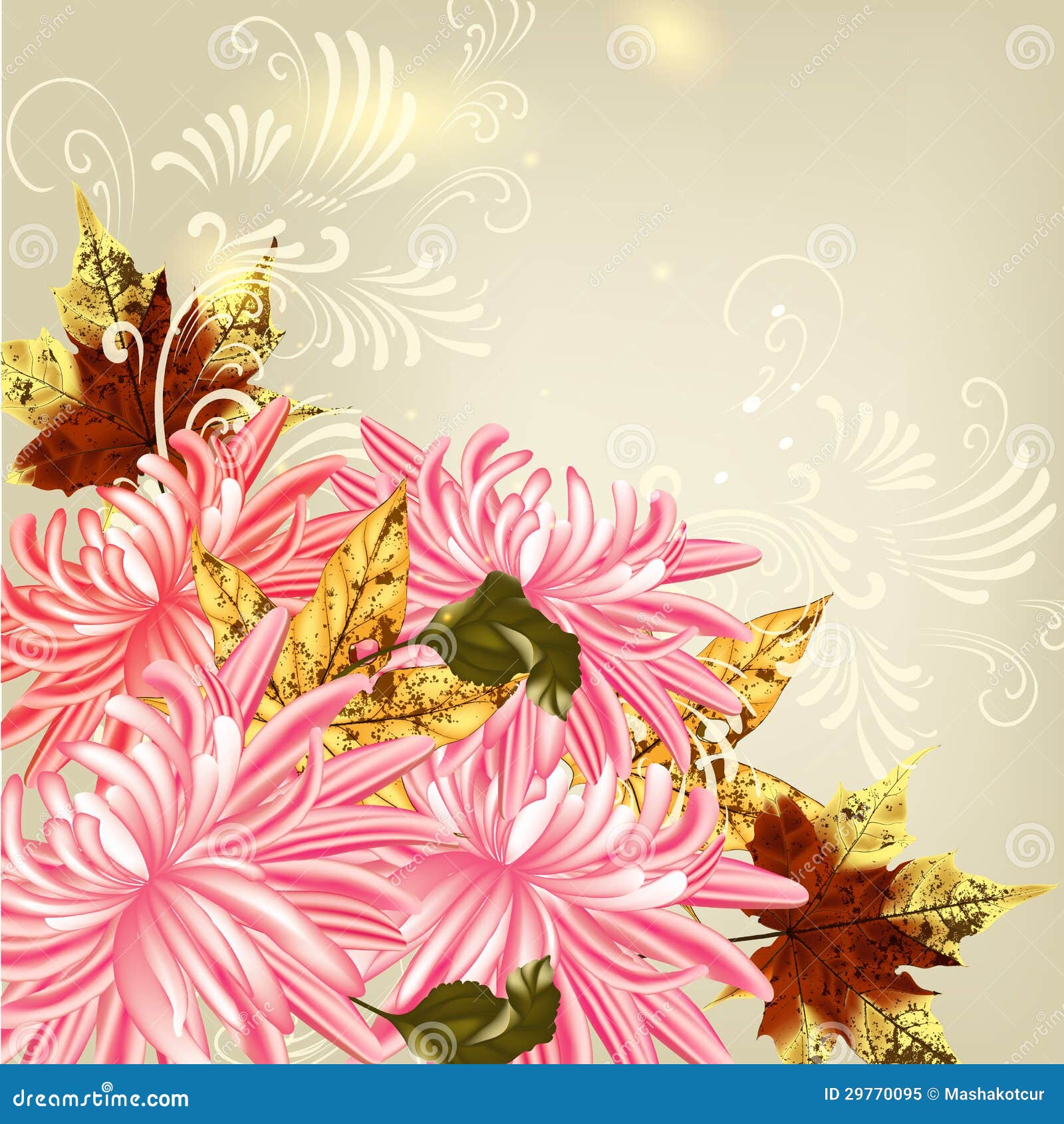 Vector floral background stock vector. Illustration of aster - 29770095