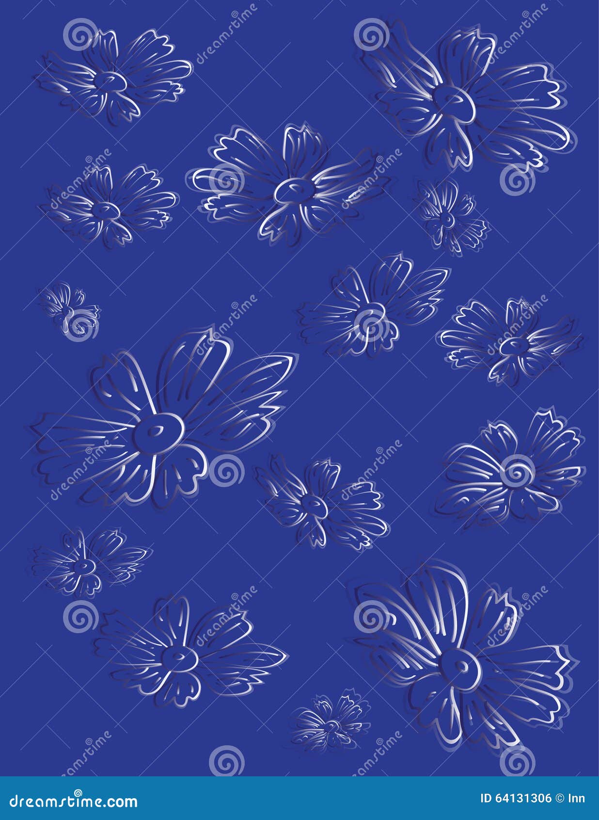 Floral Background Blue Tint Gradient Stock Vector - Illustration of ...