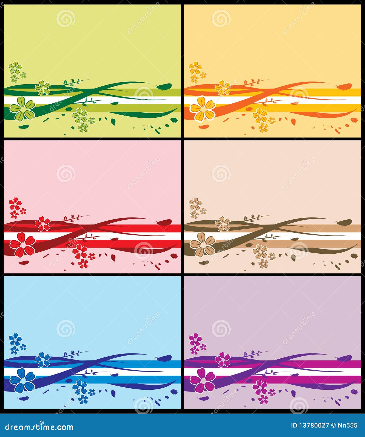 Floral Background Collection Stock Vector - Illustration of business ...