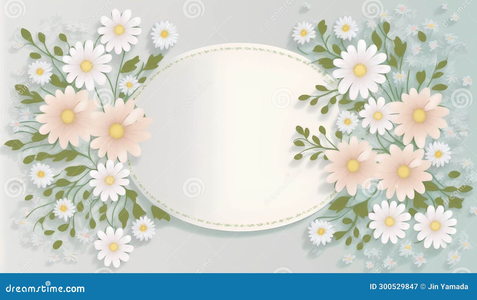Floral Background with Daisies and Leaves. Vector Illustration Stock ...