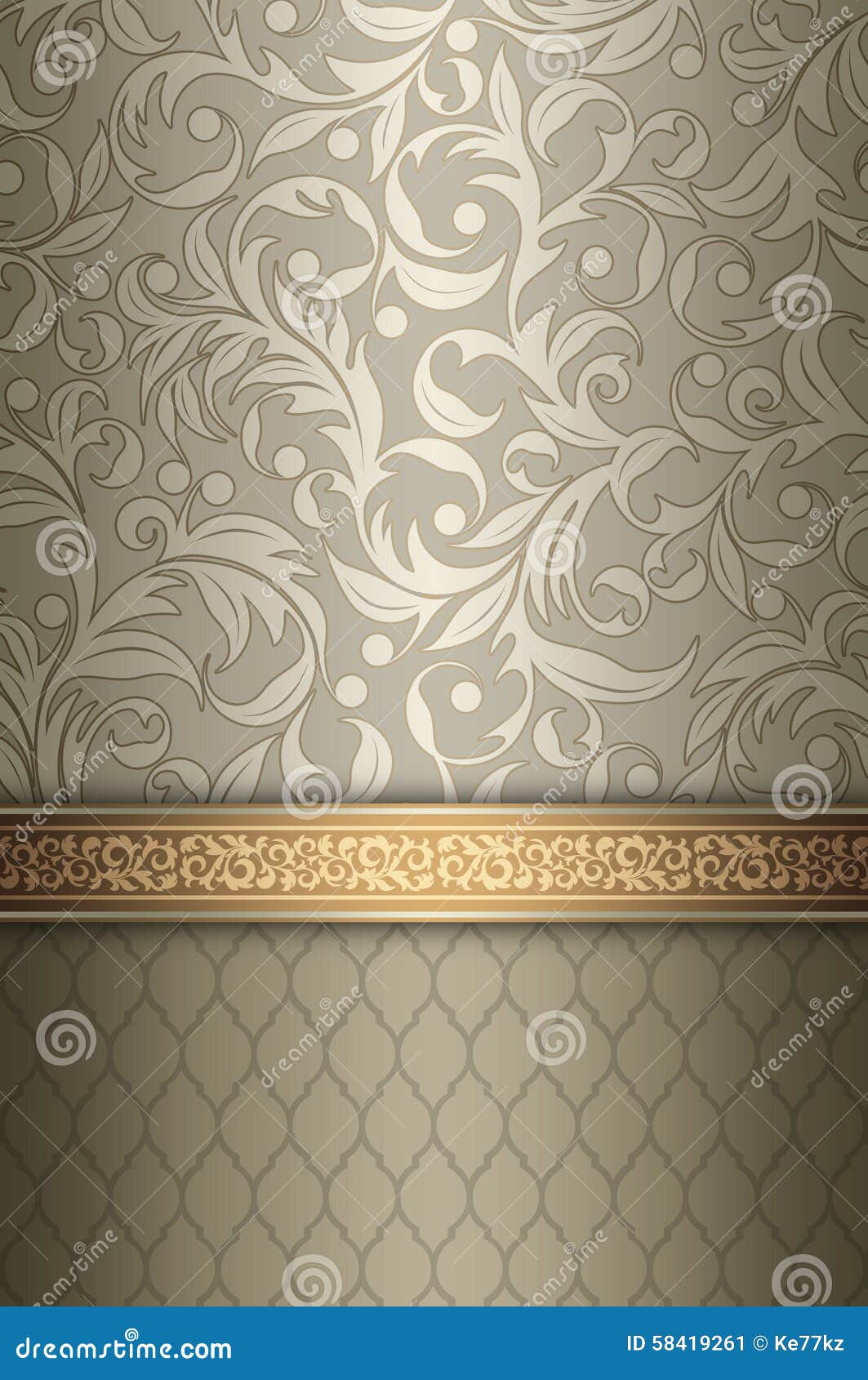 Floral Background with Decorative Border. Stock Illustration ...