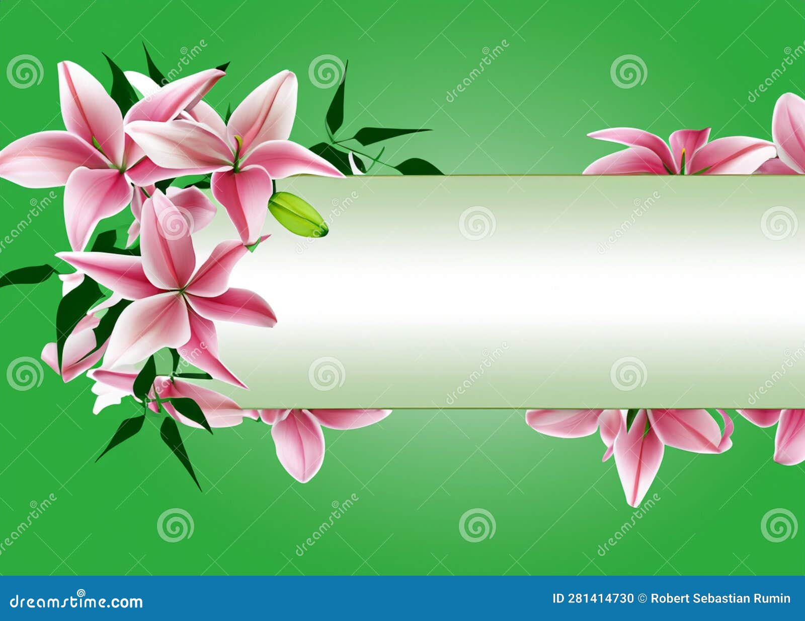 Beautiful Lilies Border Background Stock Photo - Image of pattern ...