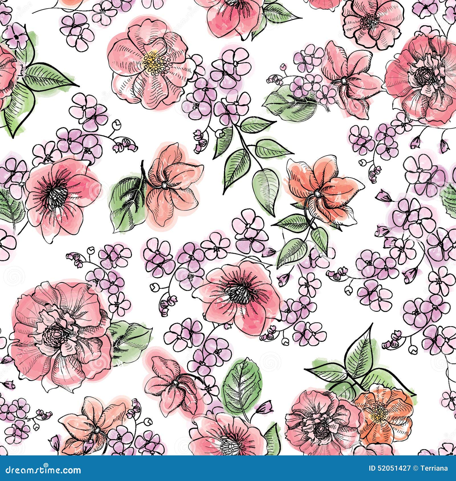 Floral Background. Flower Border. Flourish Frame Stock Illustration ...