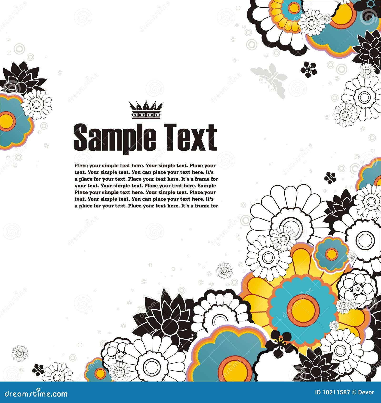 Floral Background with Free Space for Your Text Stock Vector ...