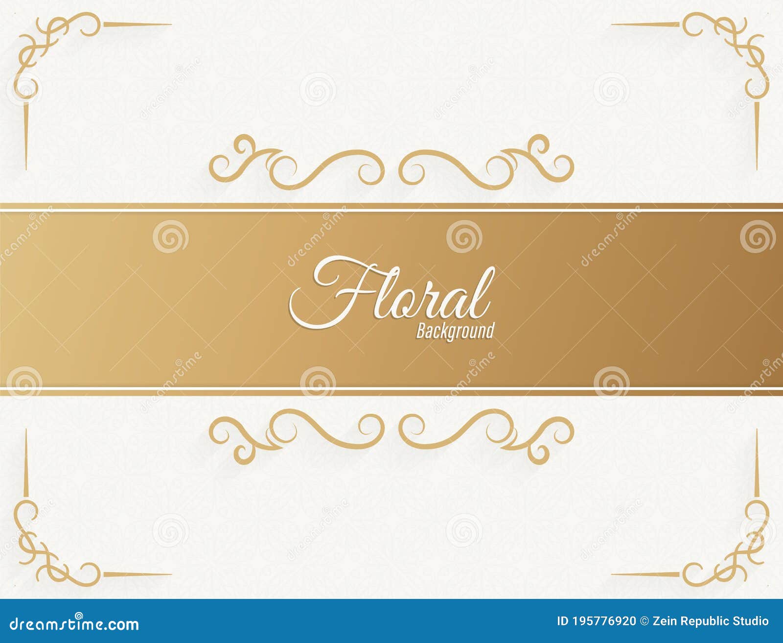 Floral Background Golden Banner Design Stock Illustration ...
