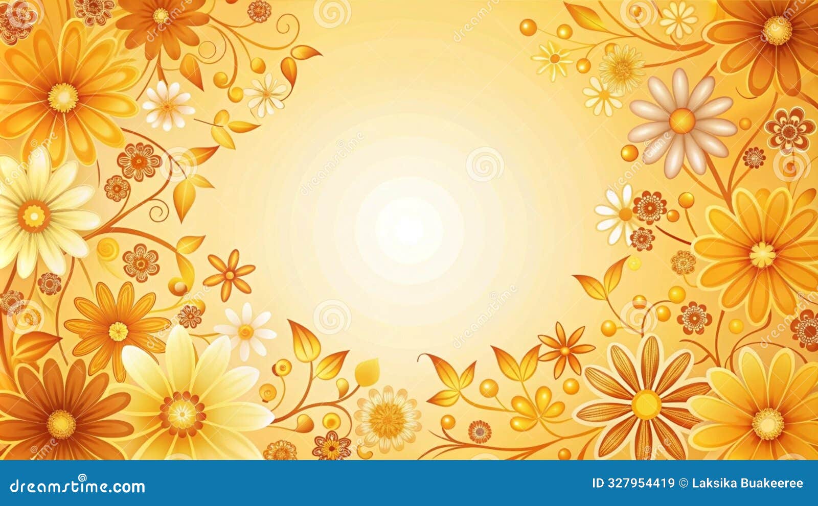 Floral Background with Gradient Color and Space in the Middle for ...