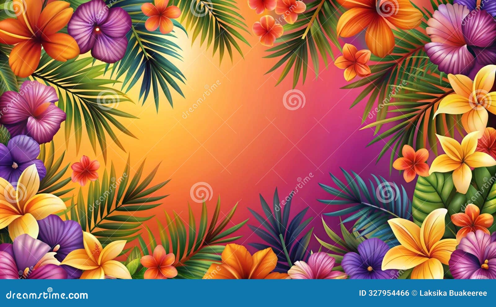 Floral Background with Gradient Color and Space in the Middle for ...