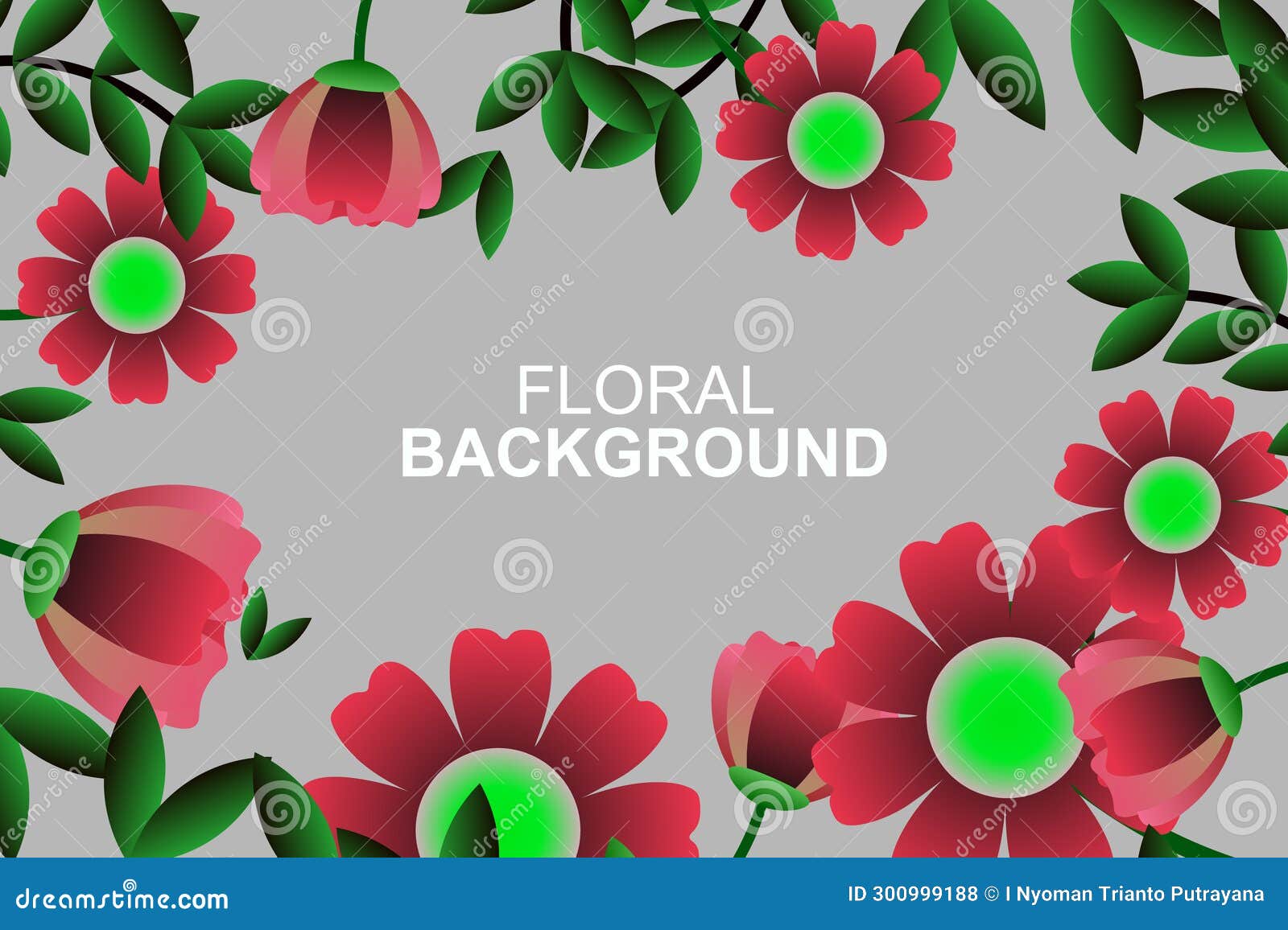 Floral Background with Gradient Flower Stock Vector - Illustration of ...