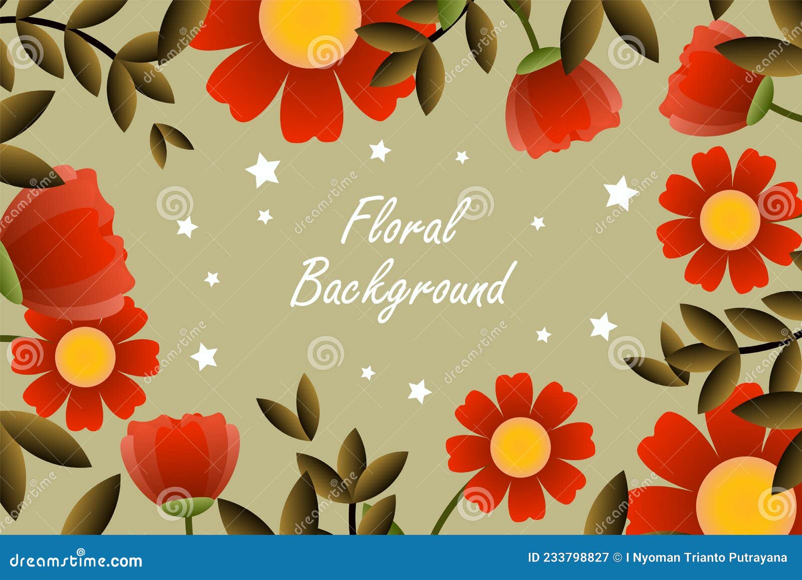 Floral Background with Gradient Flower Stock Vector - Illustration of ...