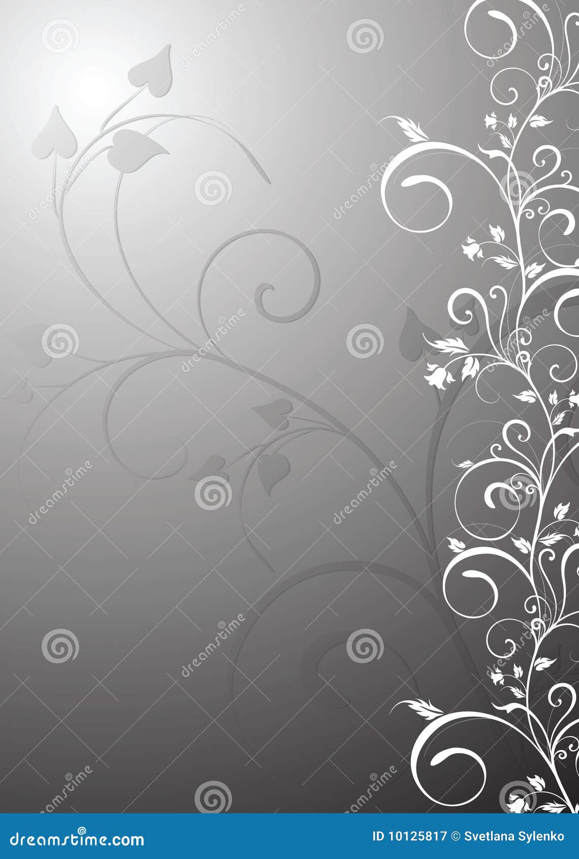Floral background grey stock vector. Illustration of pattern - 10125817