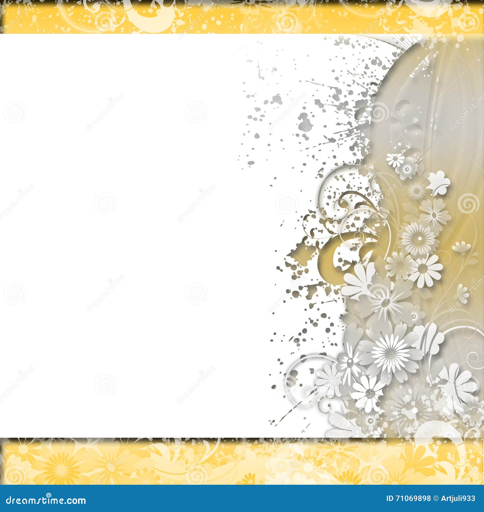 Wedding Invitation or Anniversary Greeting Card.Floral Background.Paper ...