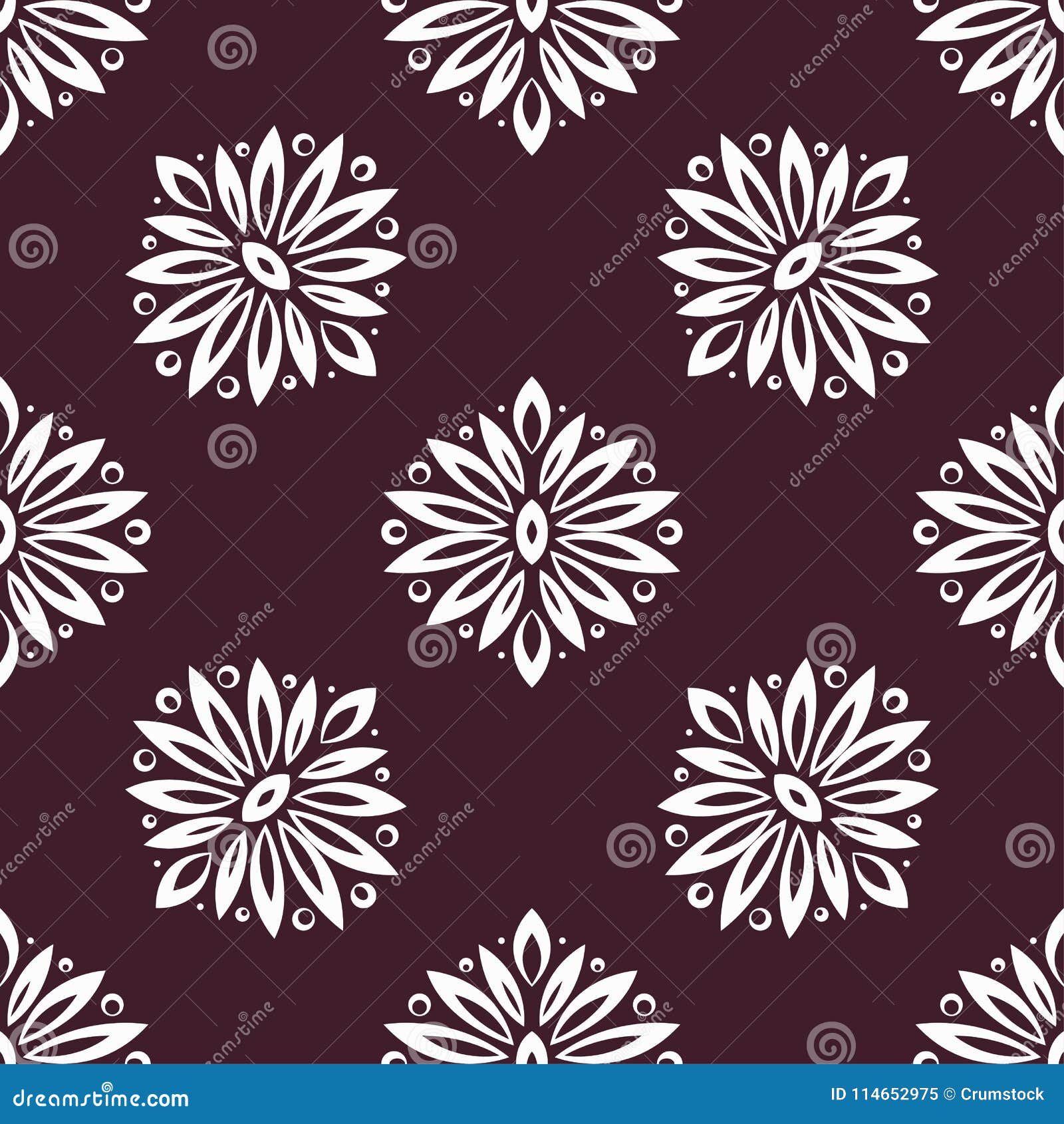 Floral Background with Maroon Seamless Pattern Stock Vector ...