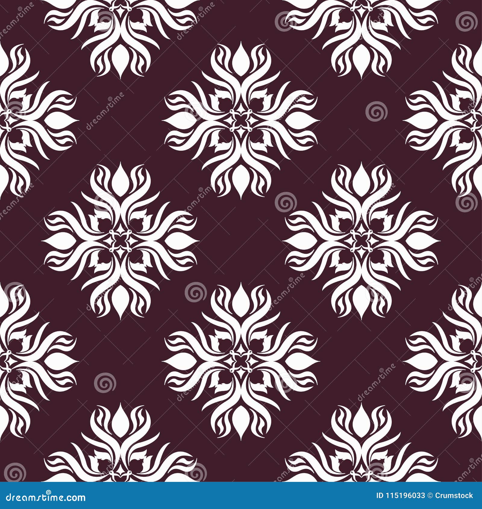 Floral Background with Maroon Seamless Pattern Stock Vector ...