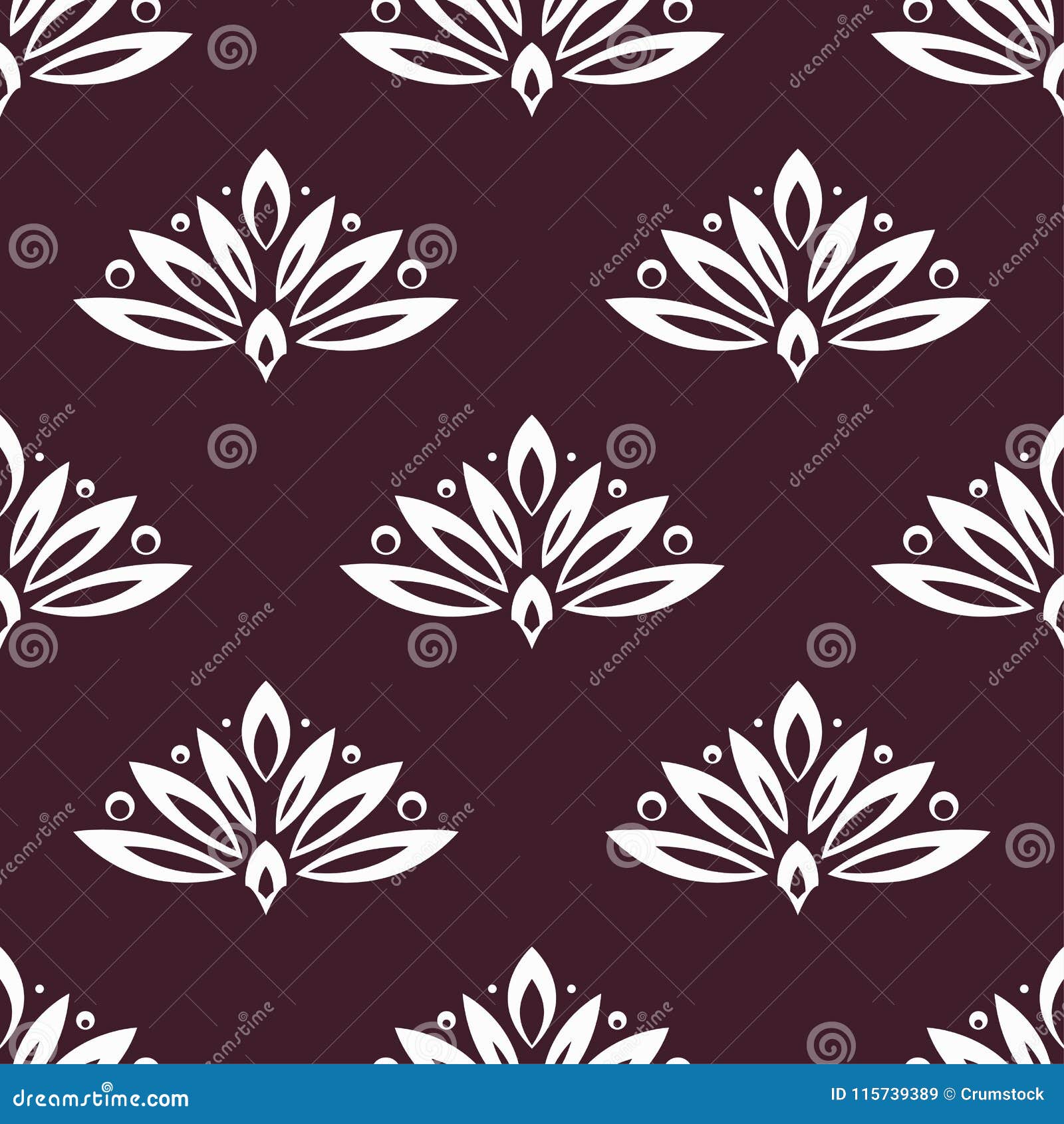 Floral Background with Maroon Seamless Pattern Stock Vector ...