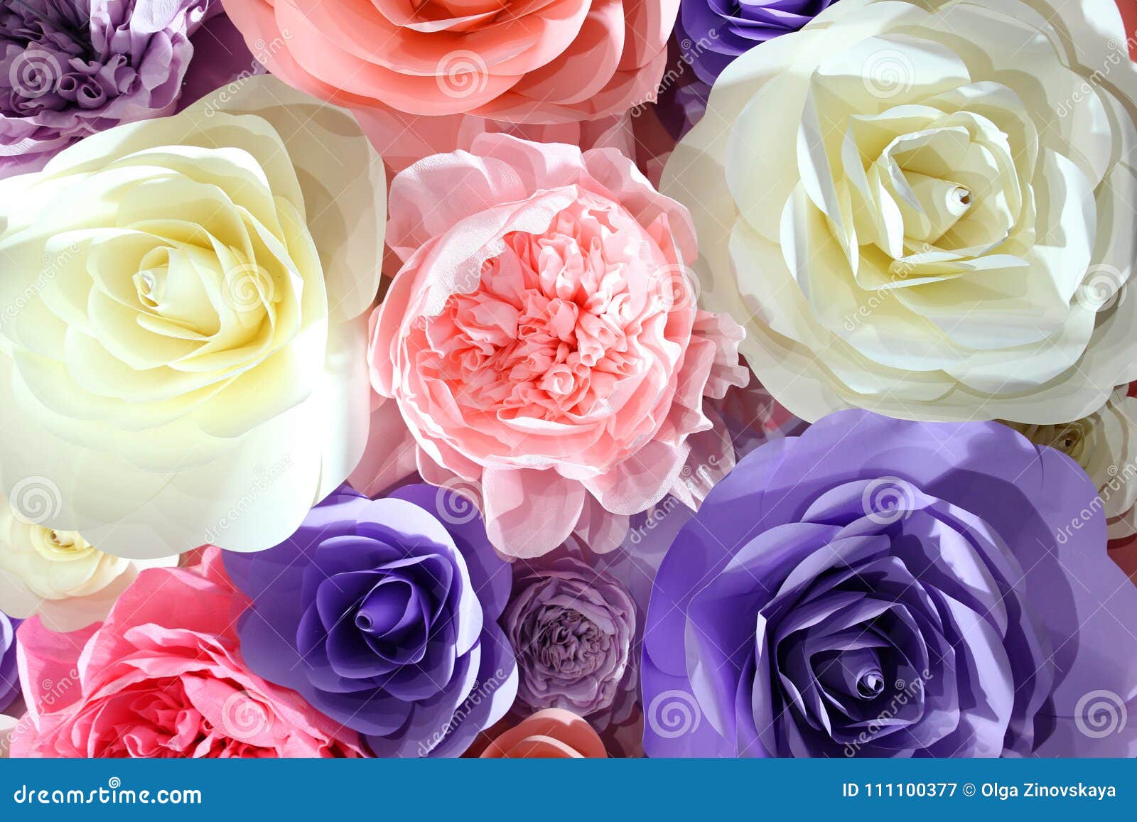 Floral Background with Paper Flowers Stock Illustration - Illustration ...