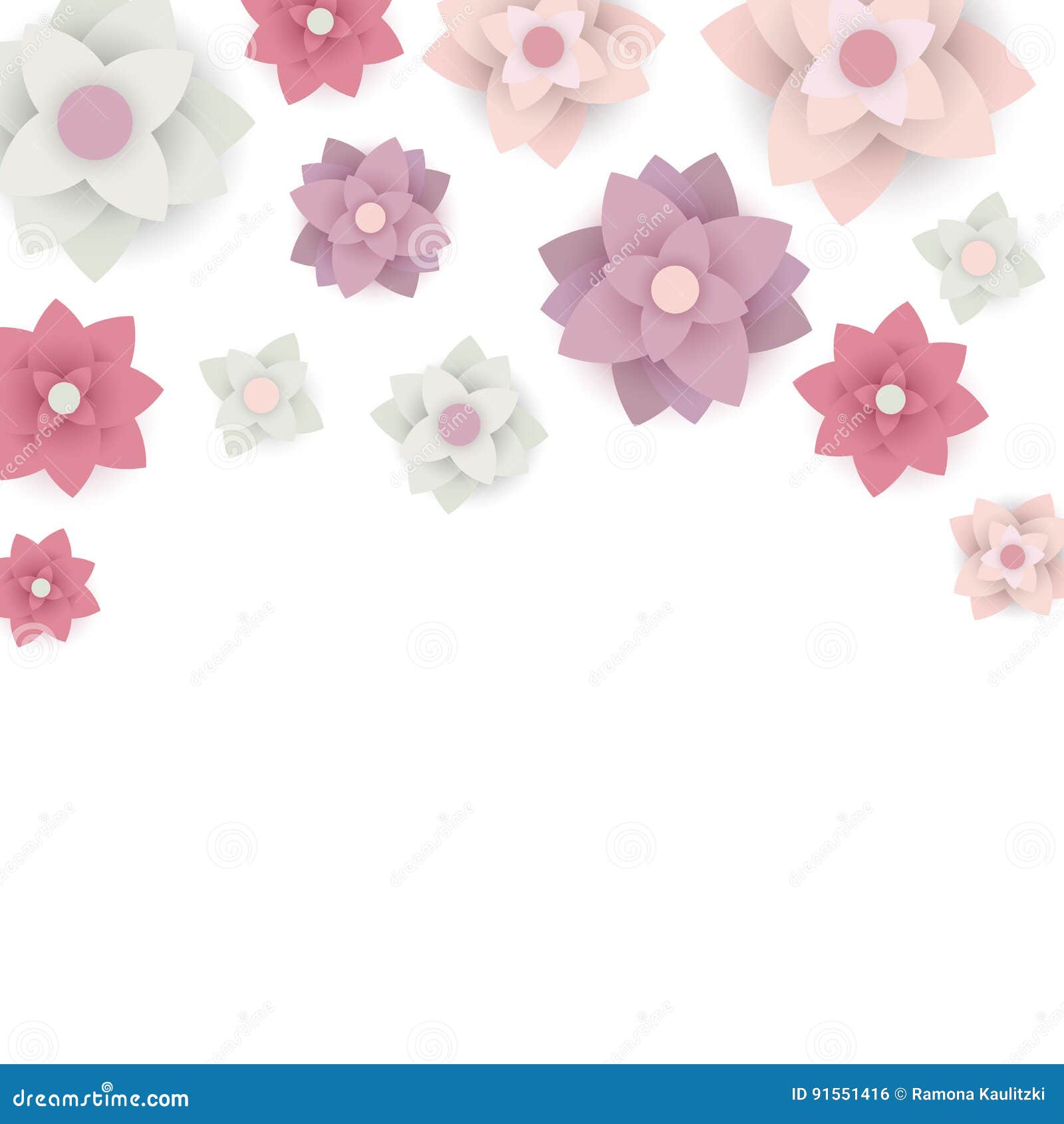 Floral Background with Paper Flowers Stock Illustration - Illustration ...