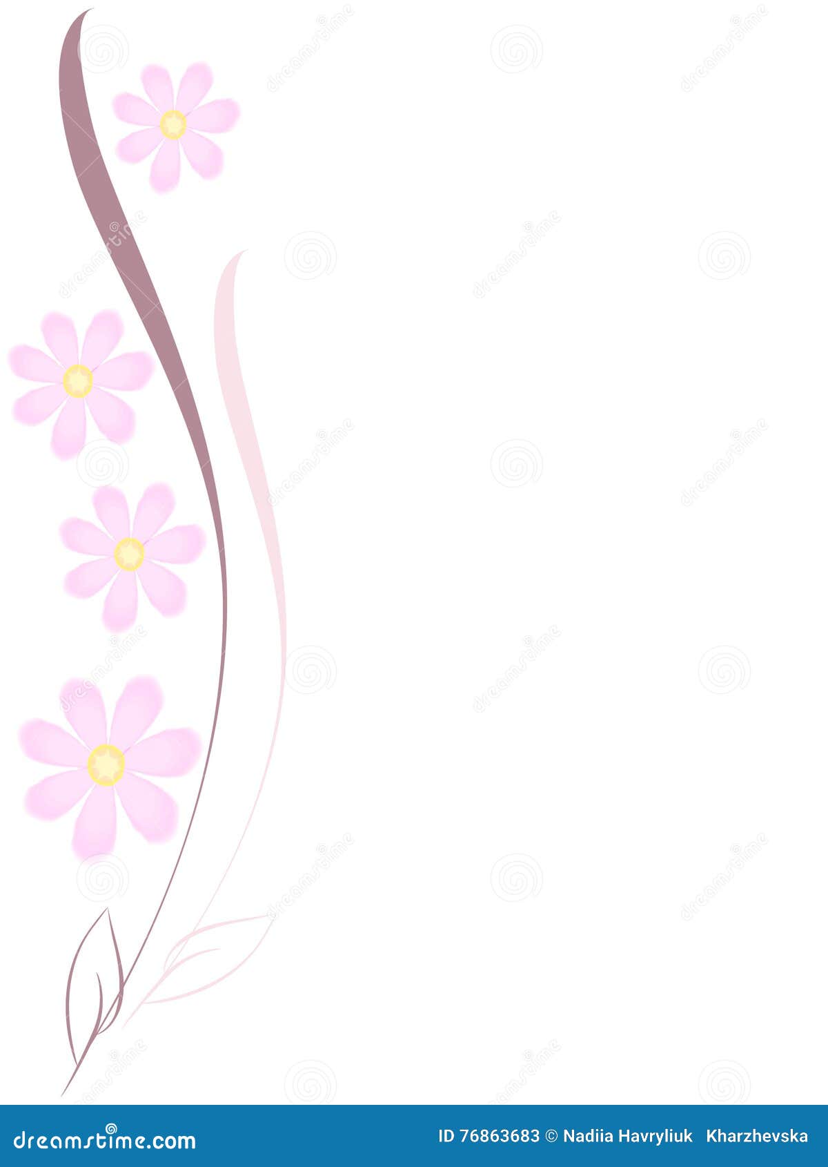 Floral Background with Pink Flowers Design Element. Stock Vector ...