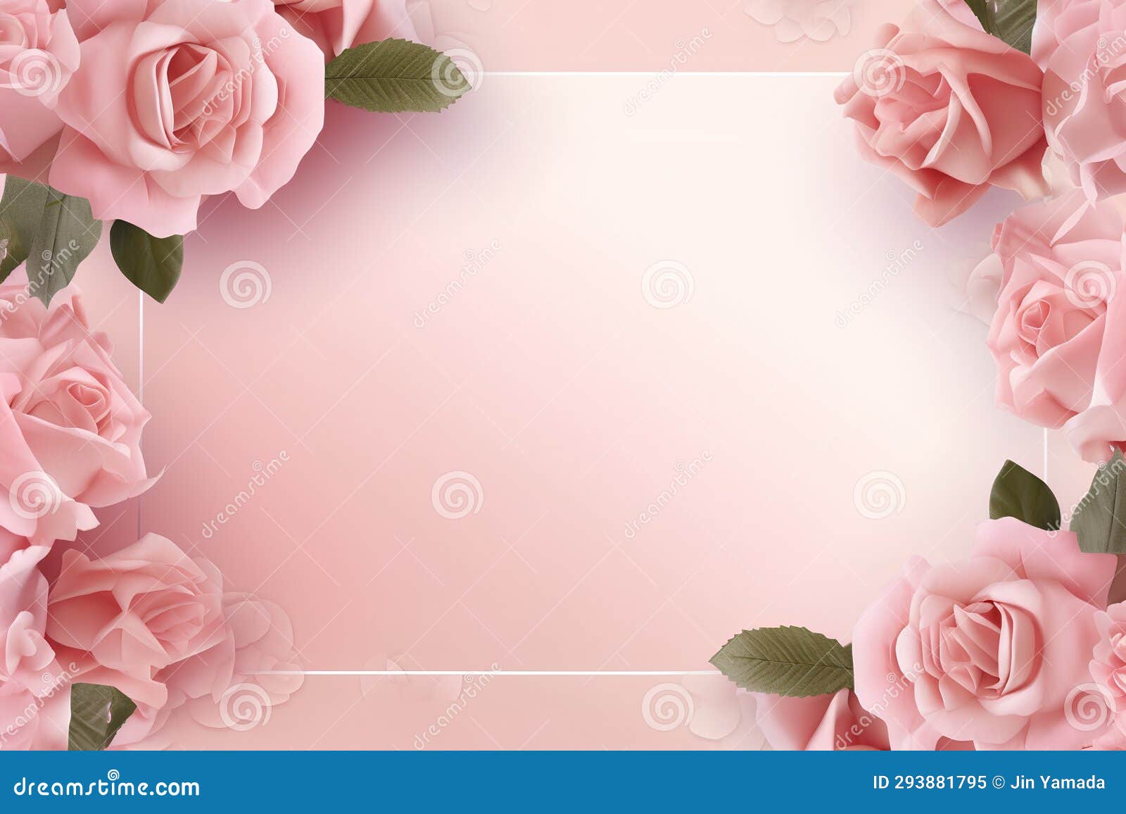 Floral Background with Pink Roses and Place for Text. Vector ...
