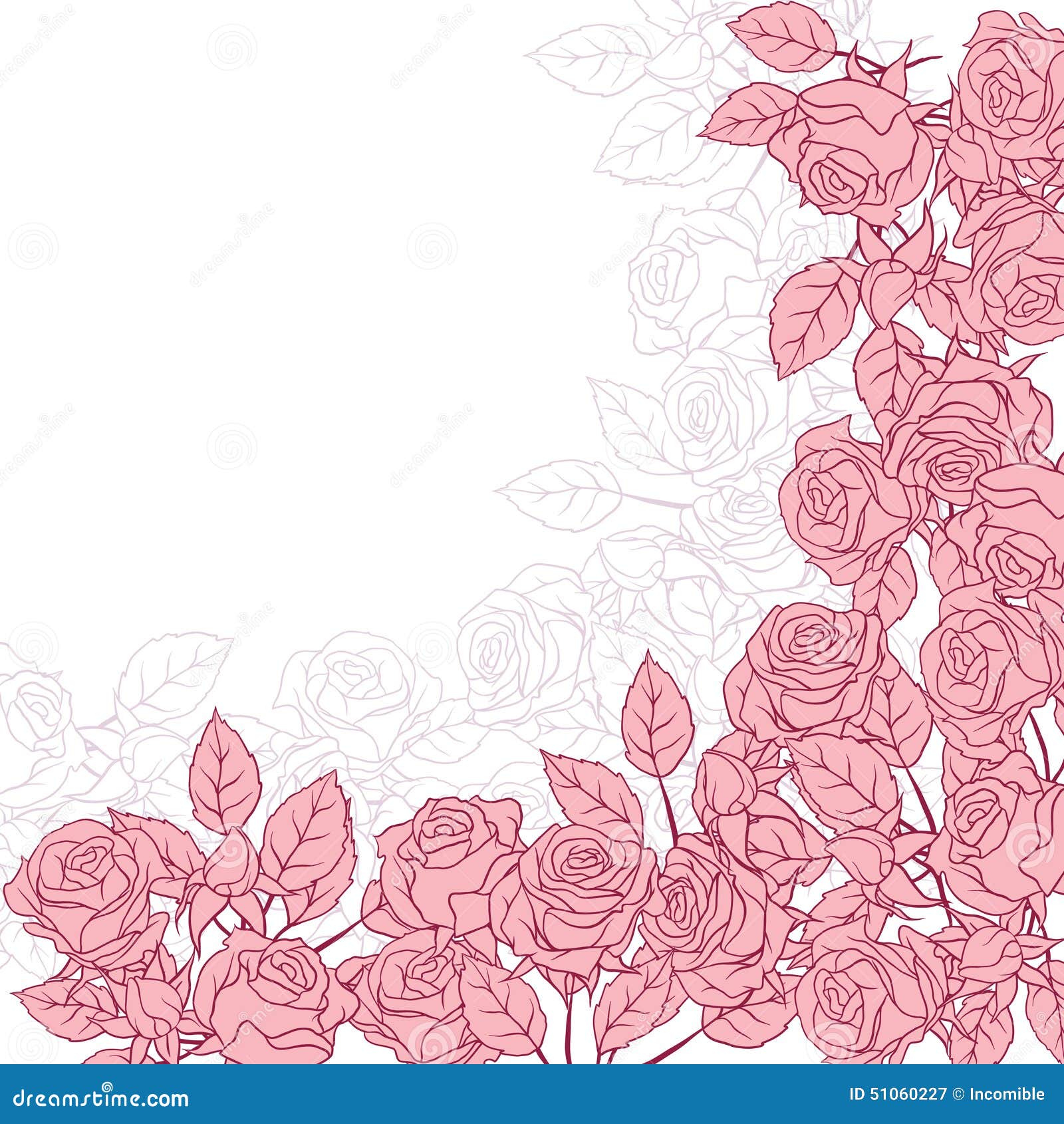Floral Background with Pink Roses. Vector Stock Vector - Illustration ...