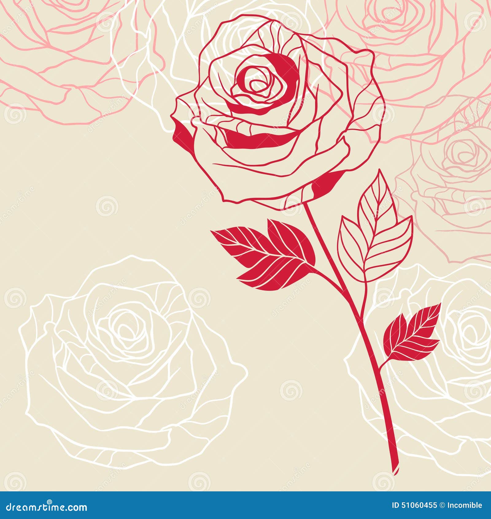 Floral Background with Pink Roses Stock Vector - Illustration of beauty ...