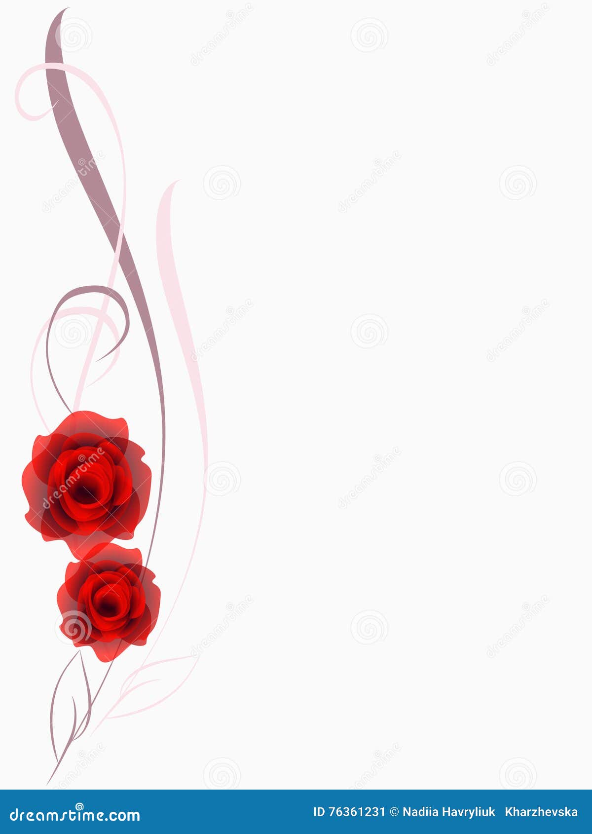 Floral Background with Red Roses Design Element. Stock Vector ...