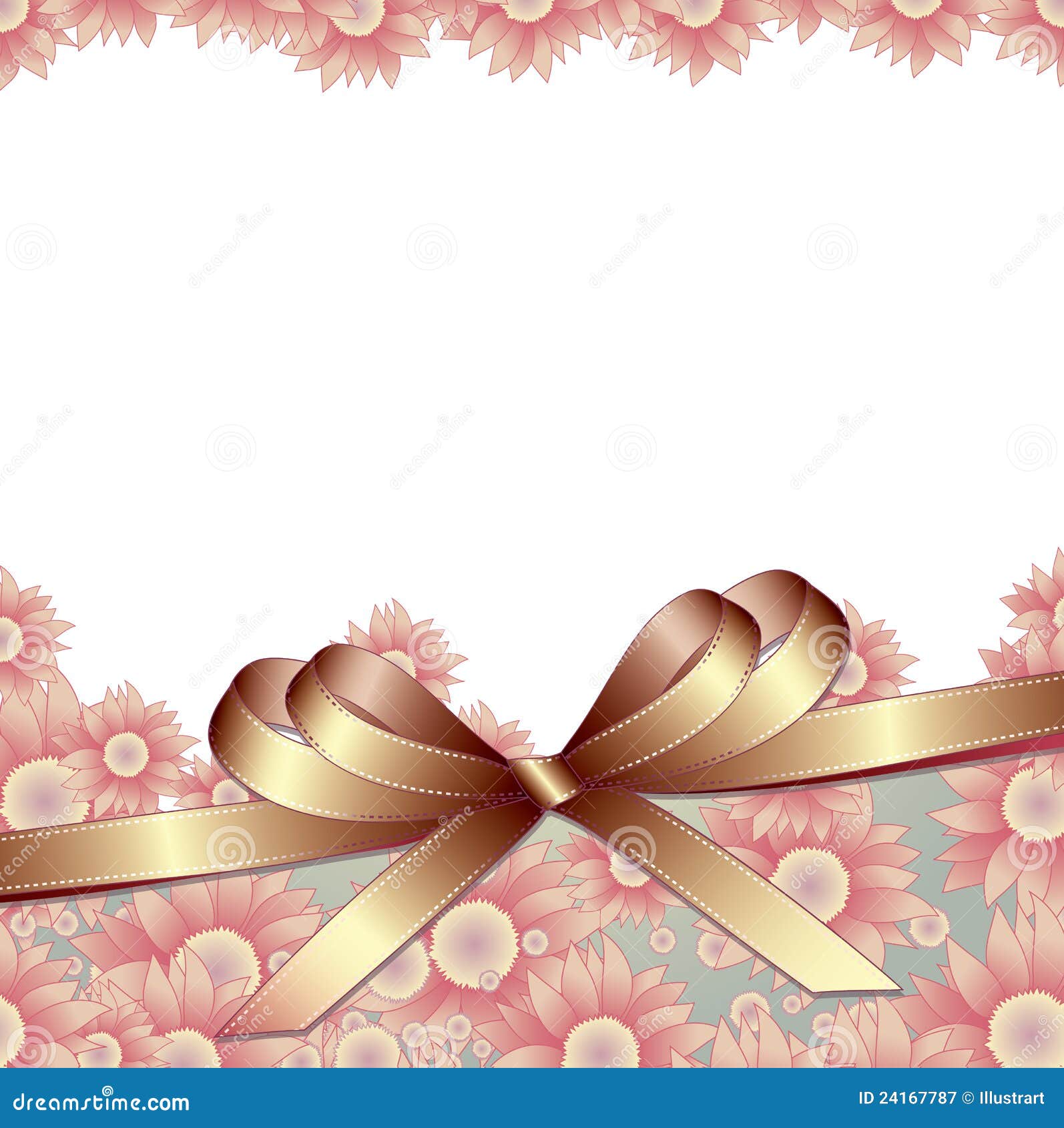 Floral Background with Ribbon Stock Vector - Illustration of blank ...