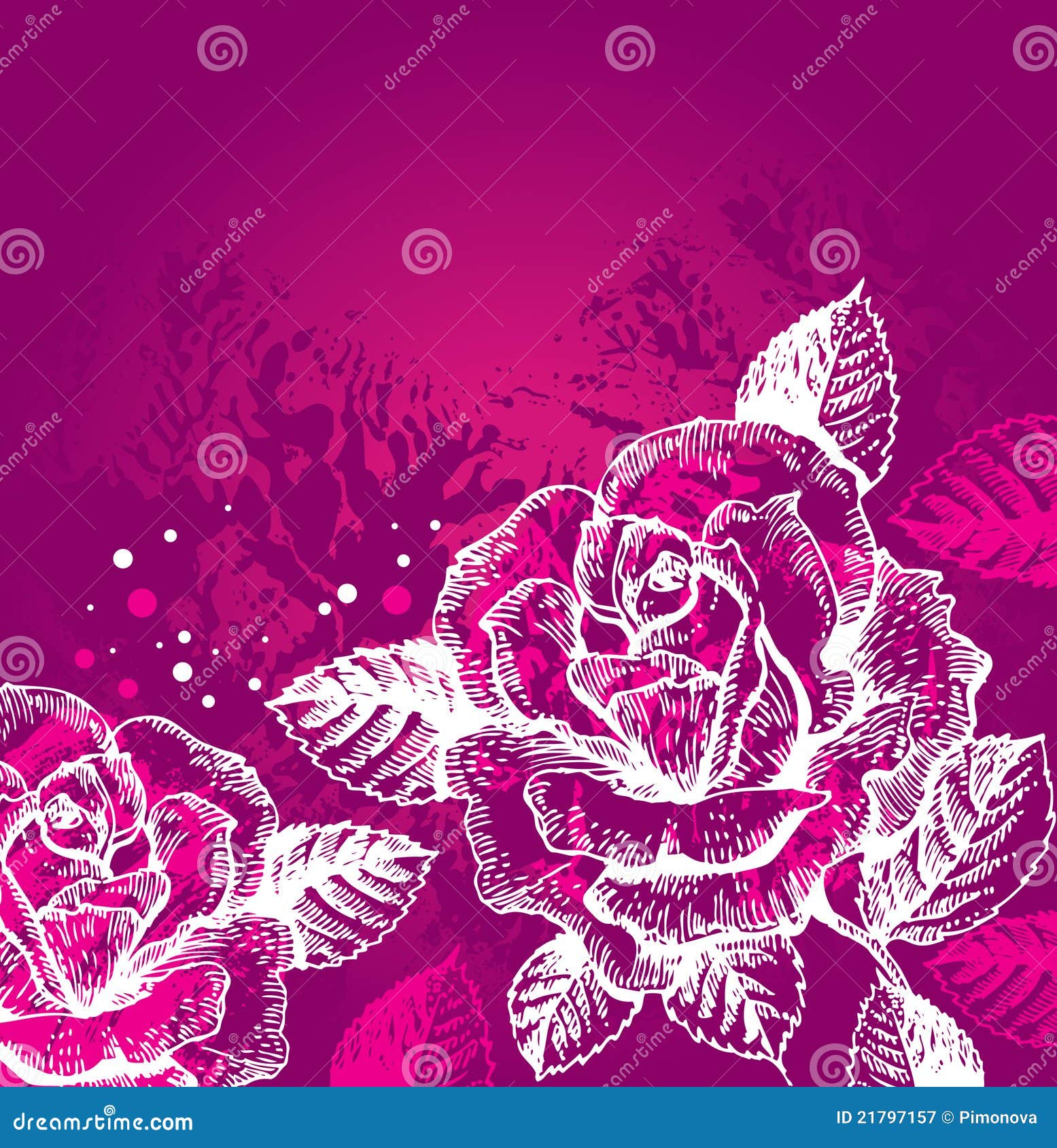 Floral Background with Roses Stock Vector - Illustration of nature ...